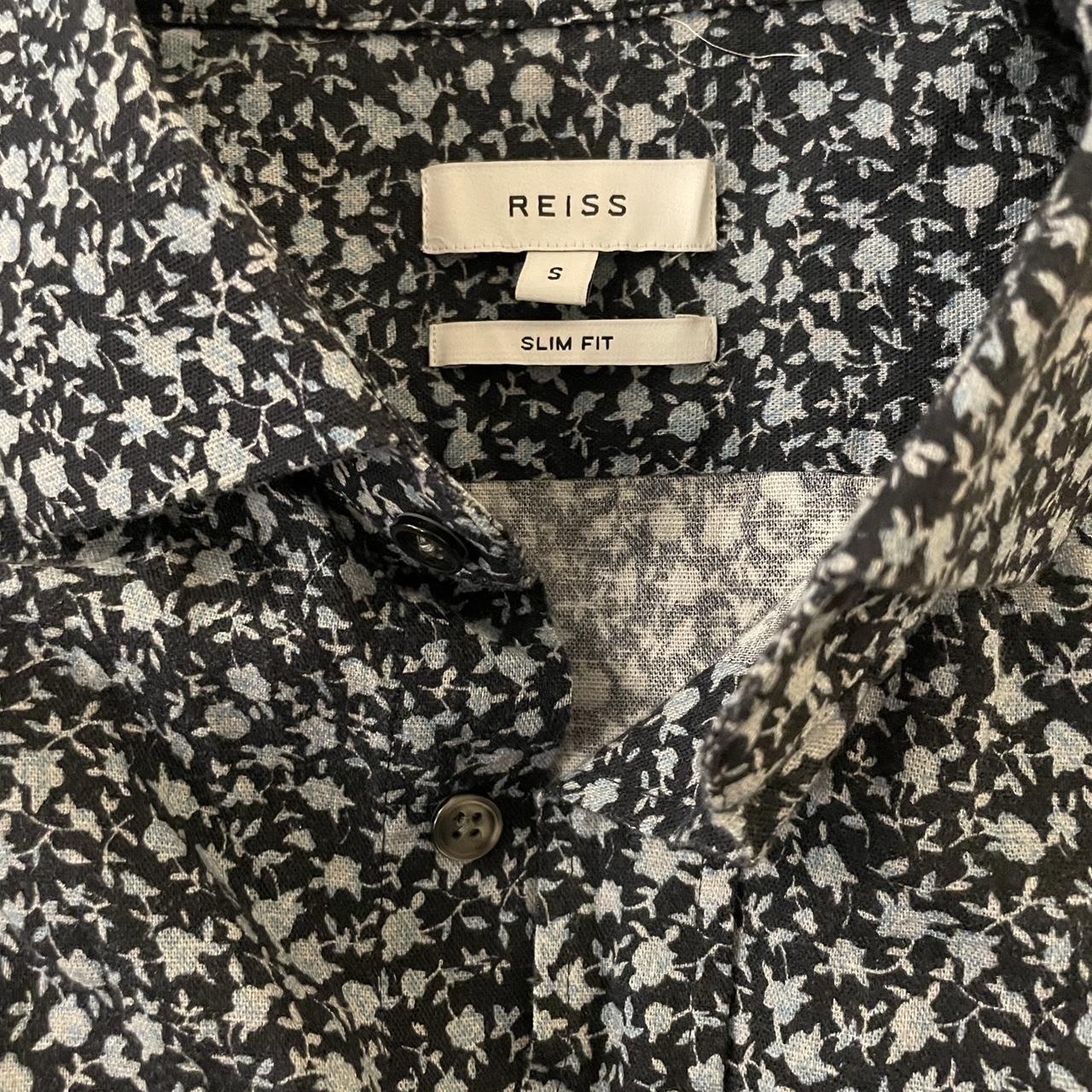 Reiss Men's Navy and Blue Shirt | Depop