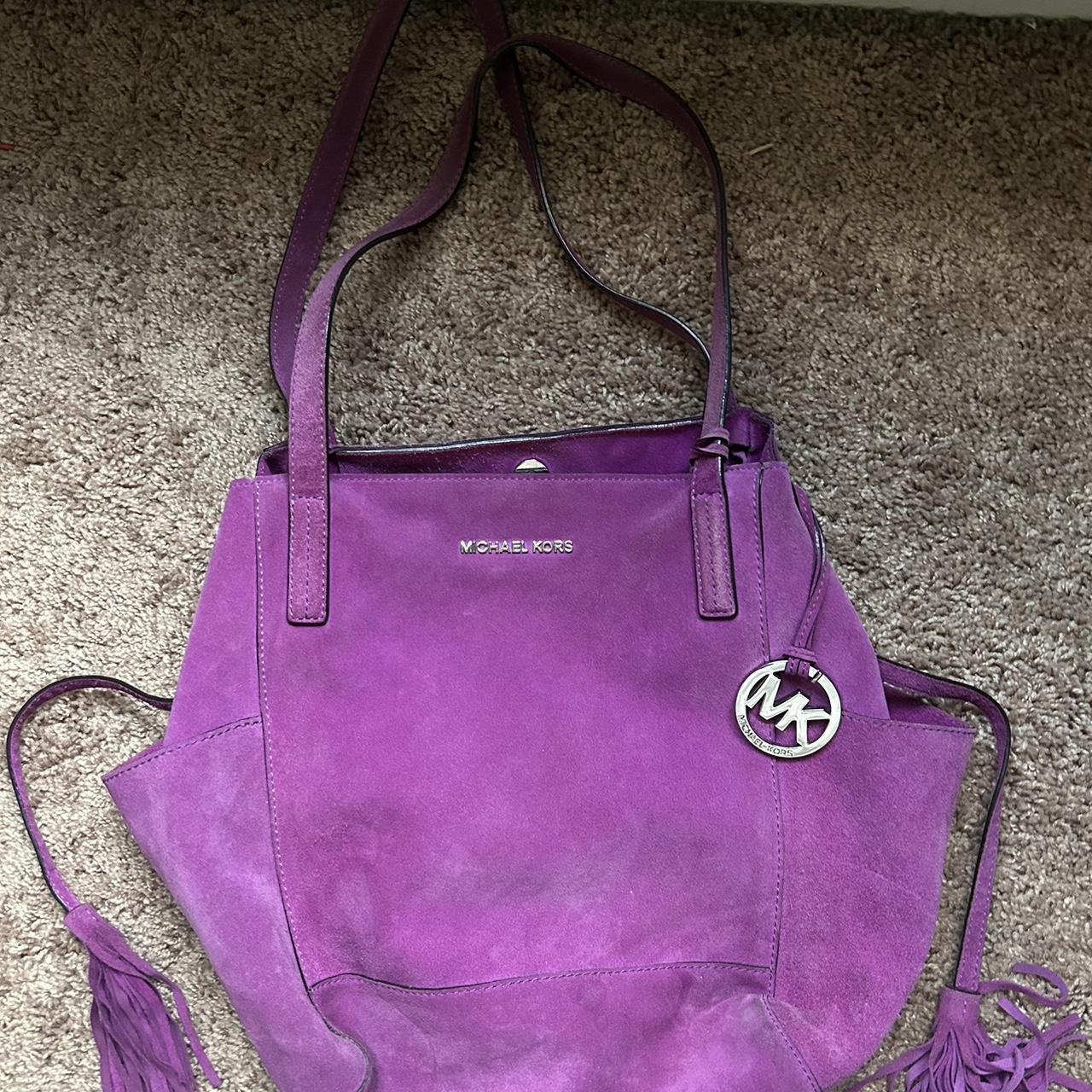 - Michael Kors purple bag suede hobo bag - Some... - Depop