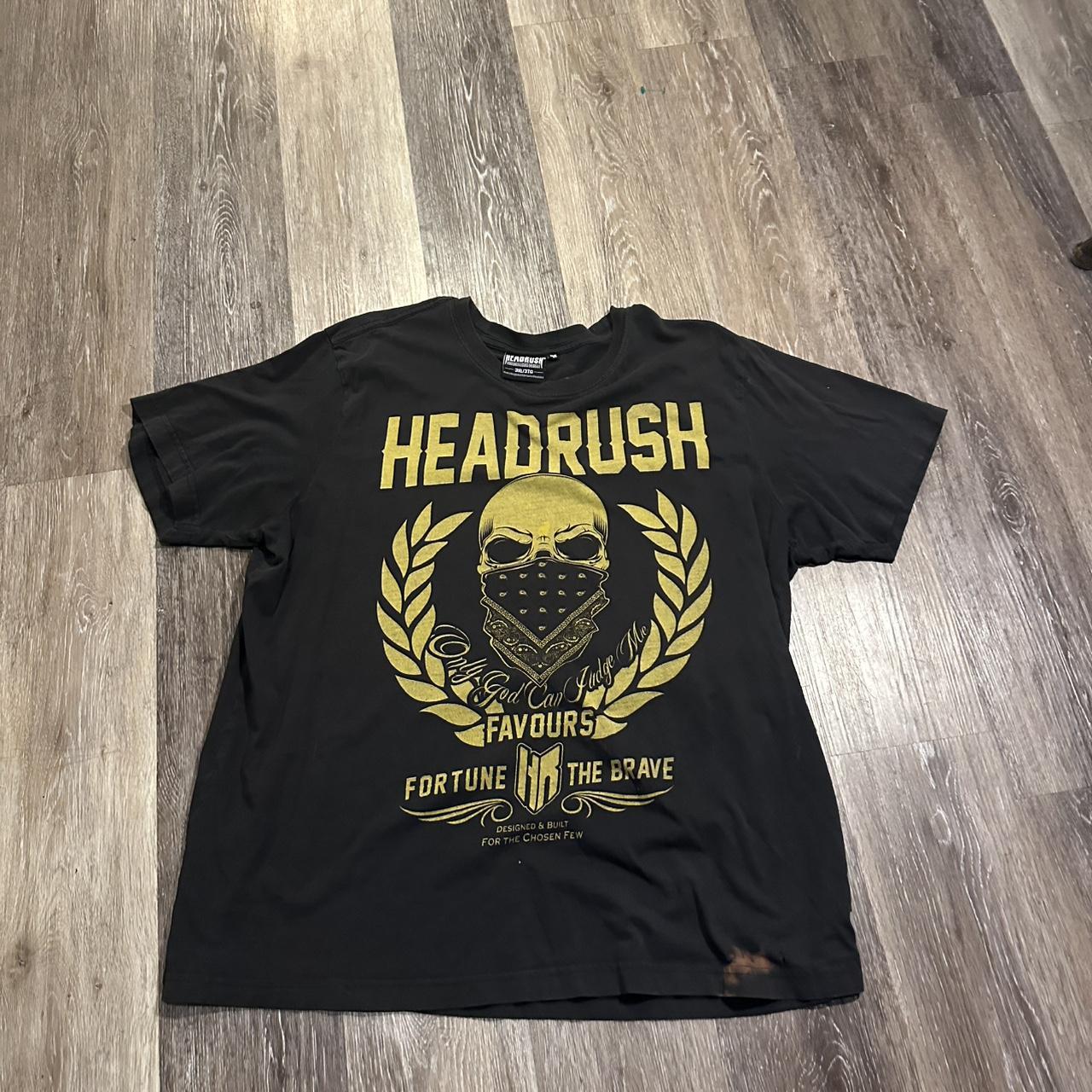 Black and gold Headrush band tee #bandtee Says 3xl... - Depop