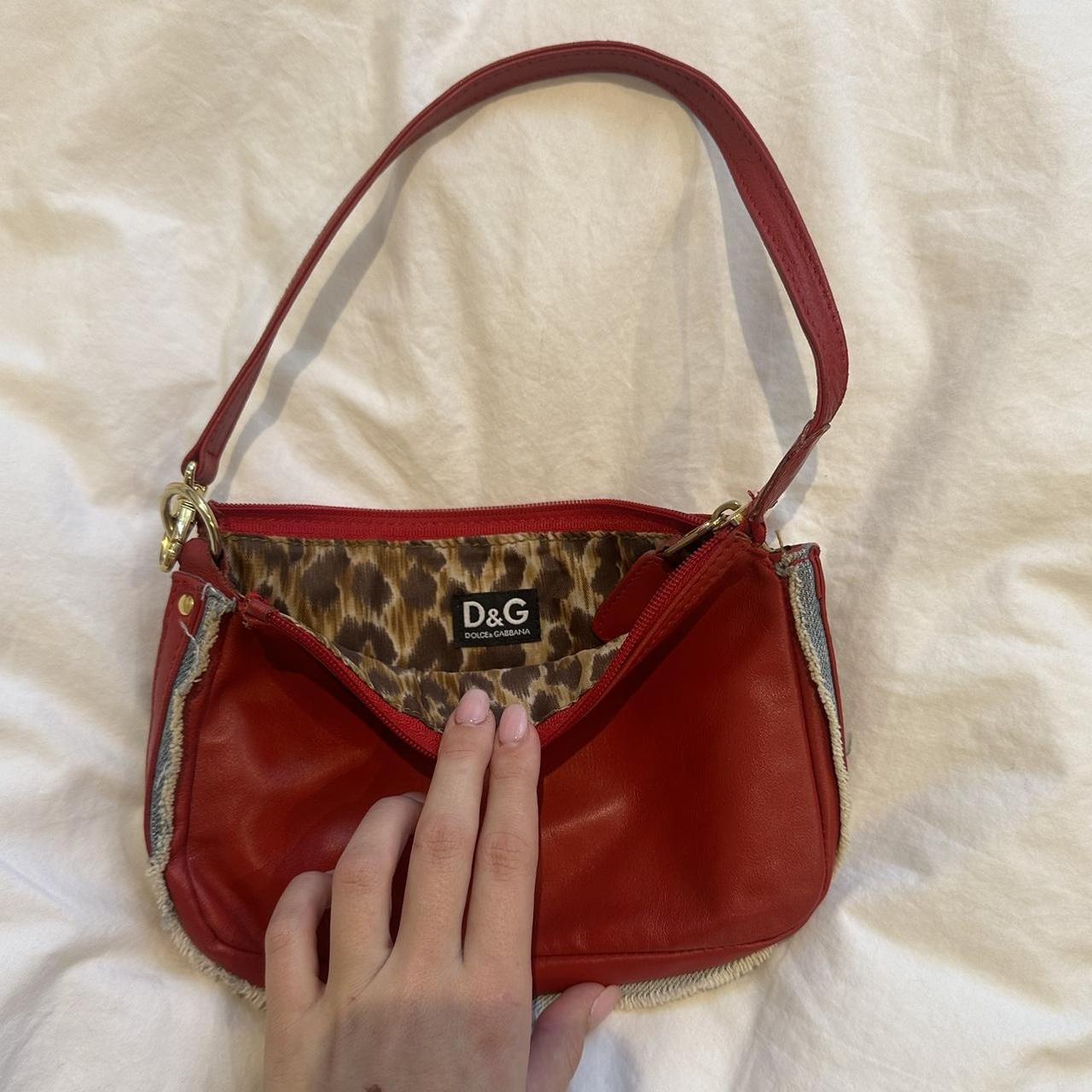 Vintage D&G red cheetah print leather bag, thinking... - Depop