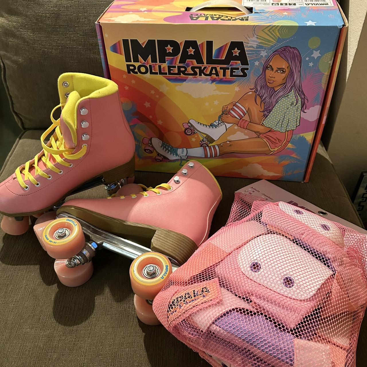 Pink and yellow Impala Roller Skates... - Depop