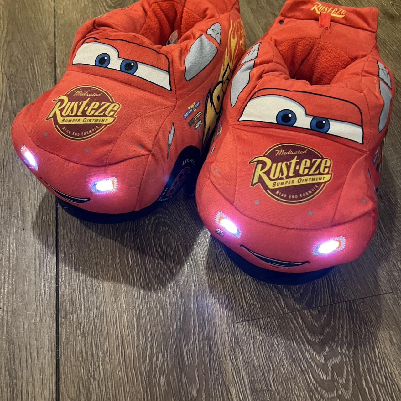 Disney Cars Lightning McQueen plush slippers in red... - Depop