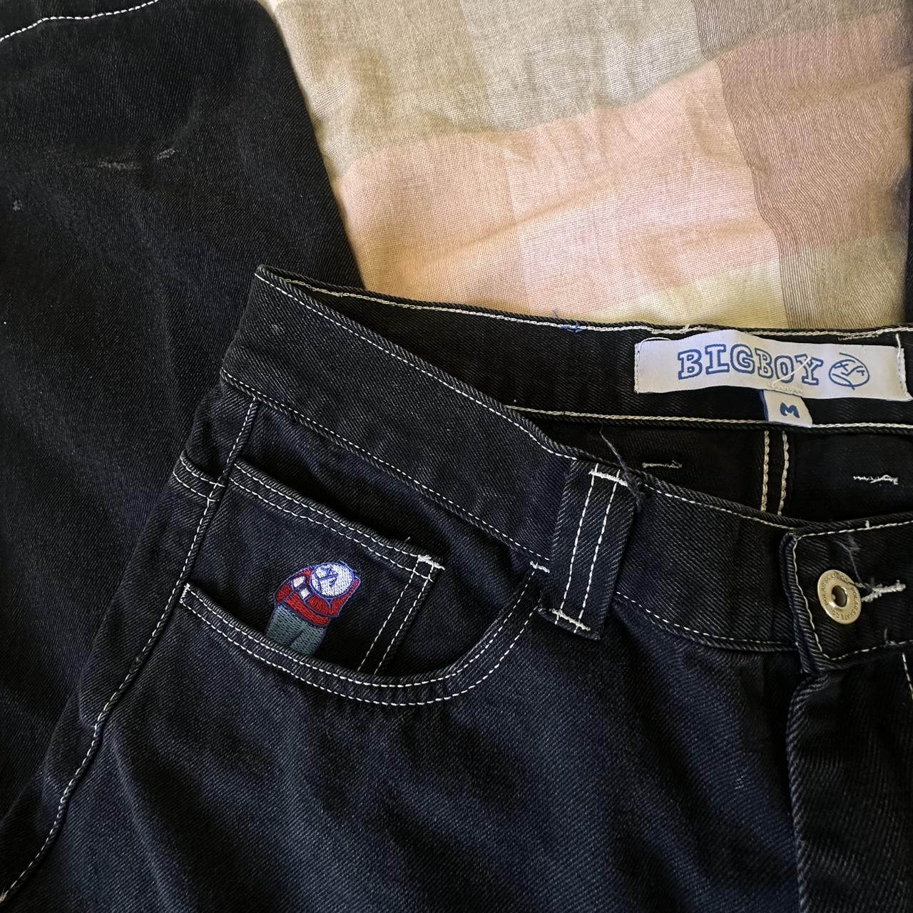 big boy polar jeans - black, a few stains (medium to... - Depop