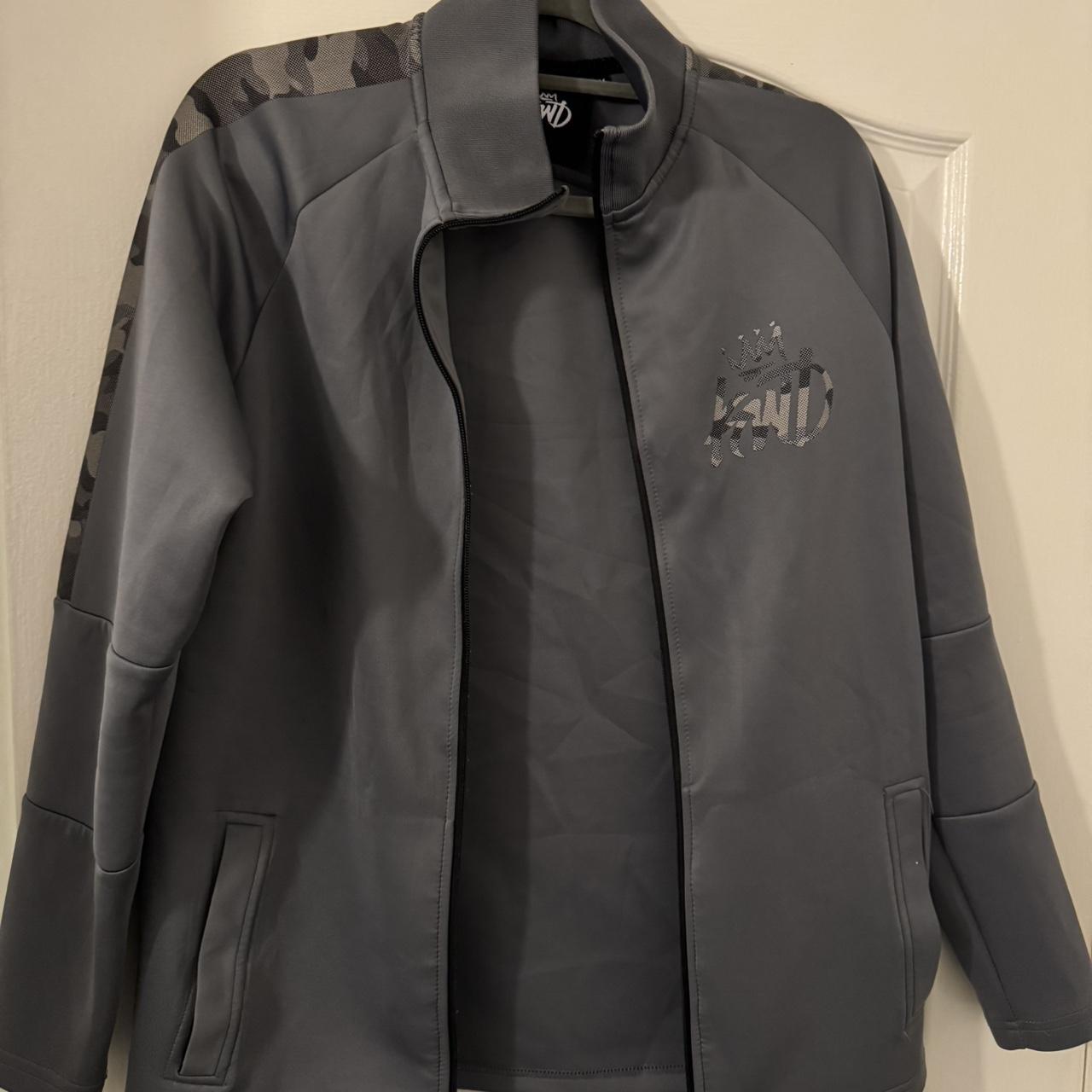 Grey and black KWD tracksuit #tracksuit - Depop