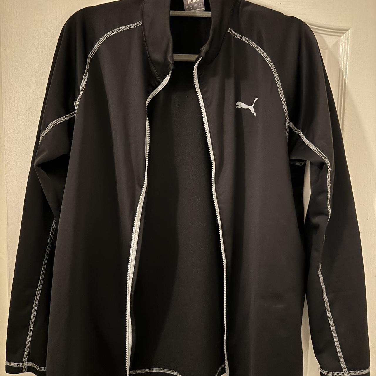 Black and white Puma track jacket #sportswear #puma... - Depop