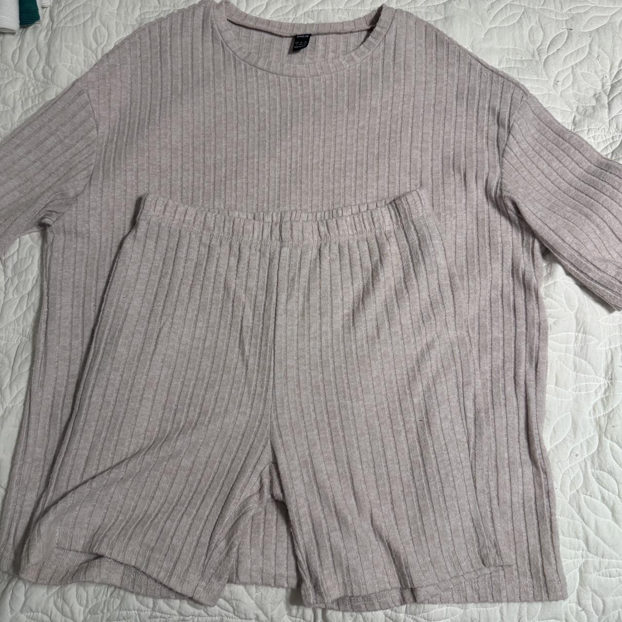 Cream ribbed knit set #knitwear | Depop