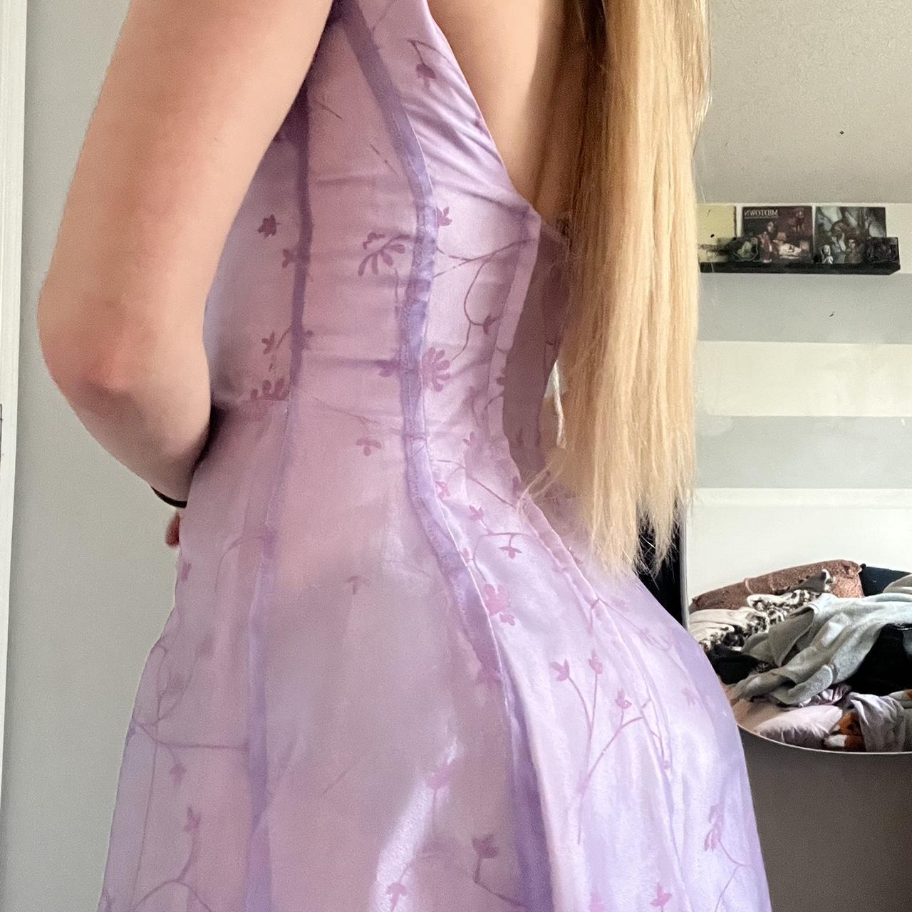 Dave & Johnny simple purple 90s prom dress with... | Depop