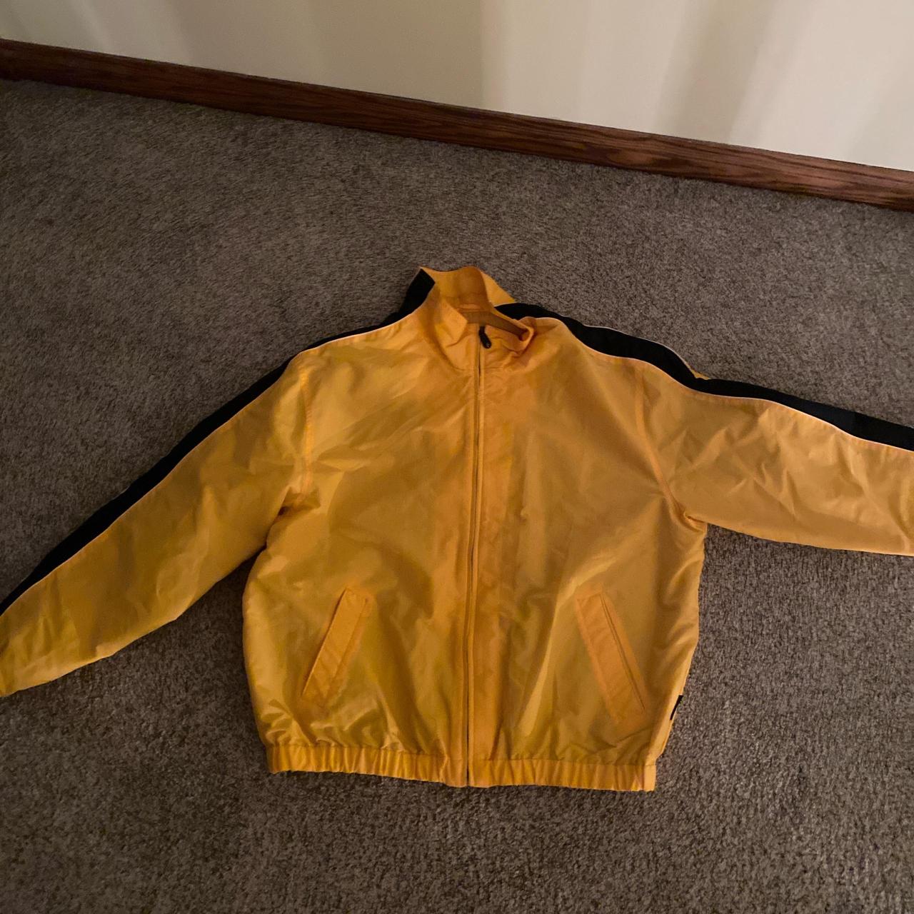 XL black and yellow track jacket, worn only once. | Depop