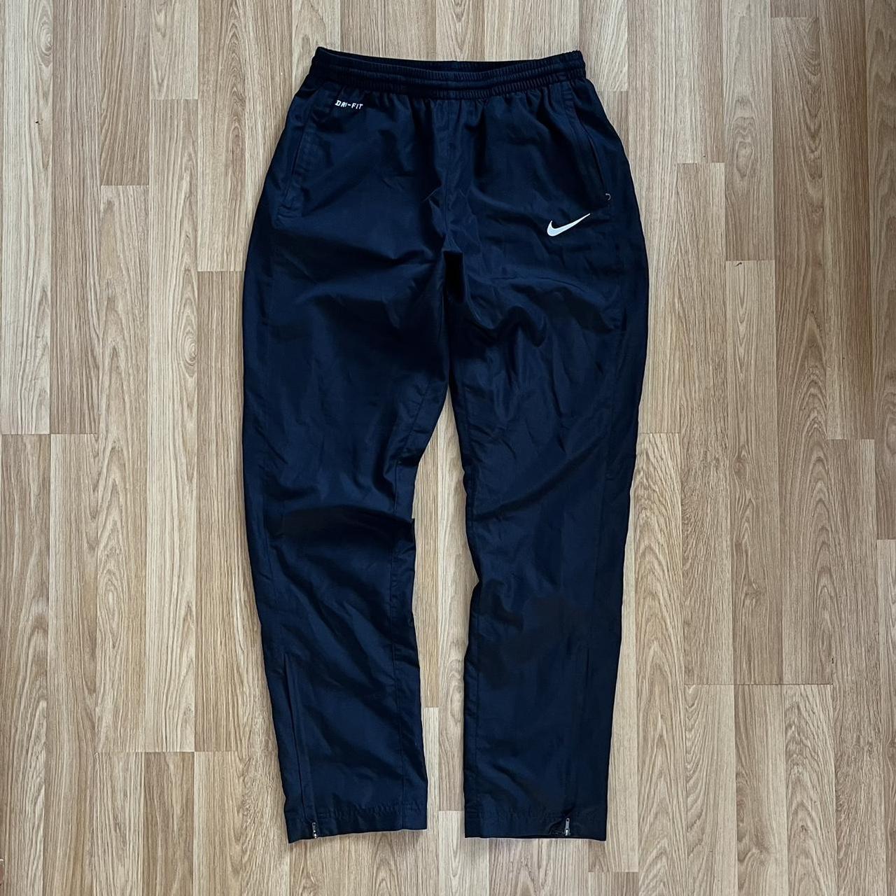 Nike 00s shell tracksuit bottom joggers Navy shell... - Depop