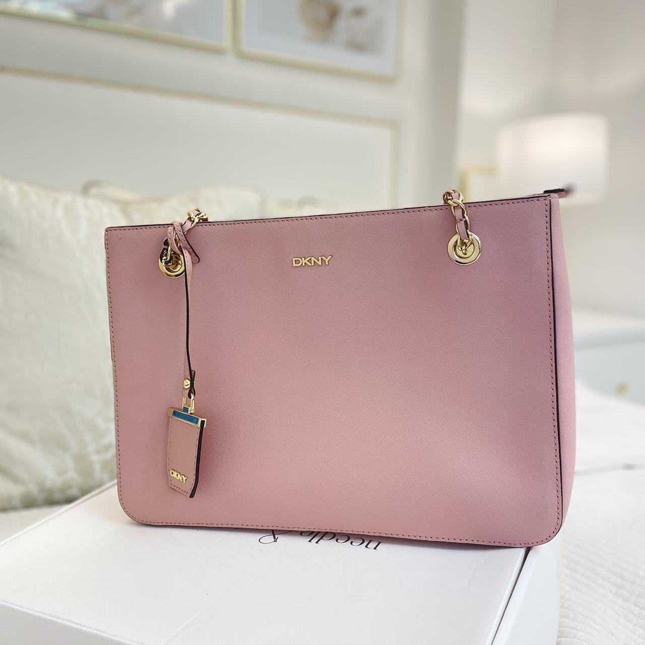 Baby pink DNKY hand bag #handbag #dknybag #bags... - Depop