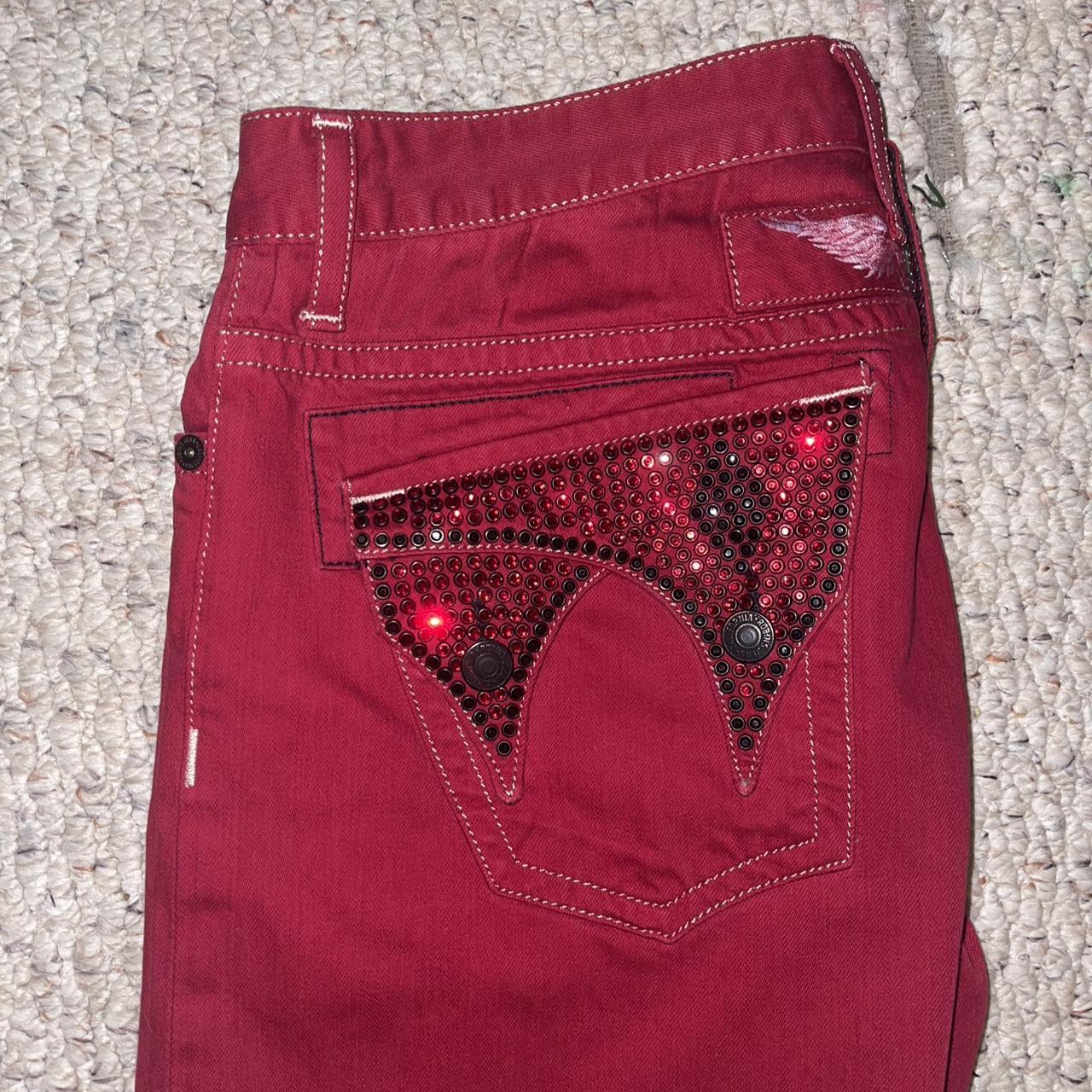 Red and black stud star double flap fye robins size... | Depop