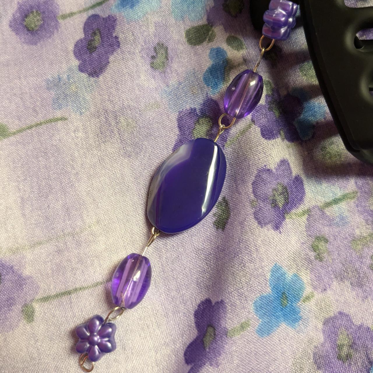 Claw clip with purple beaded add ons | Depop