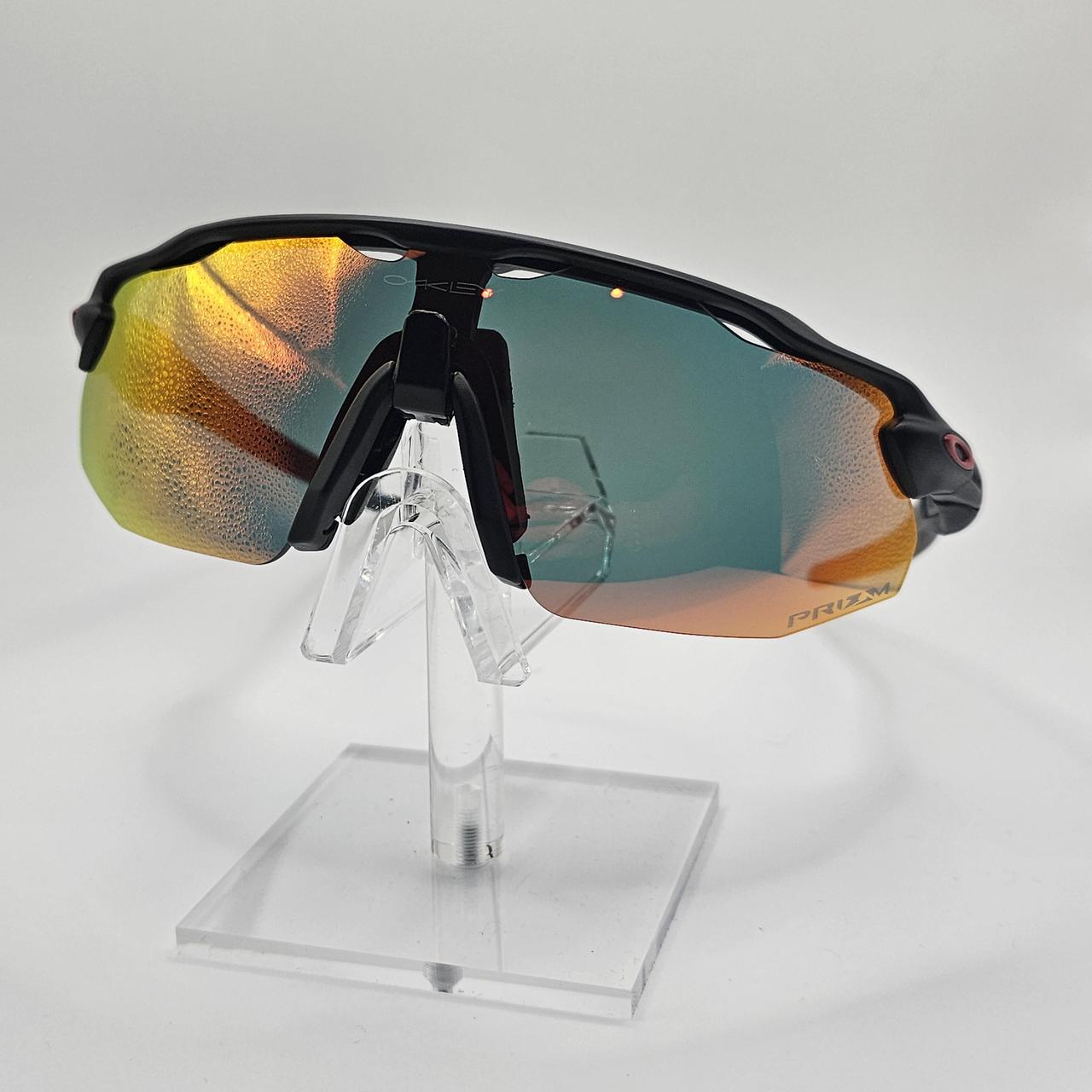 oakley radar ev Advancer black and red prizsm... | Depop