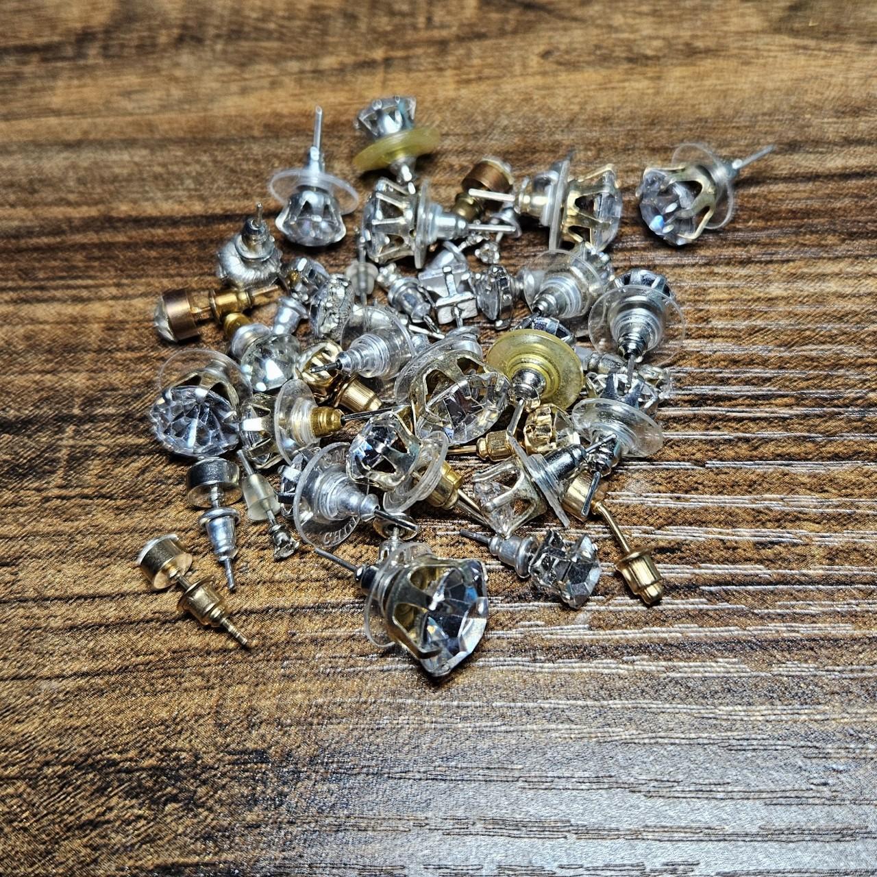 Fake diamond stud earrings bundle! 20 matched... - Depop