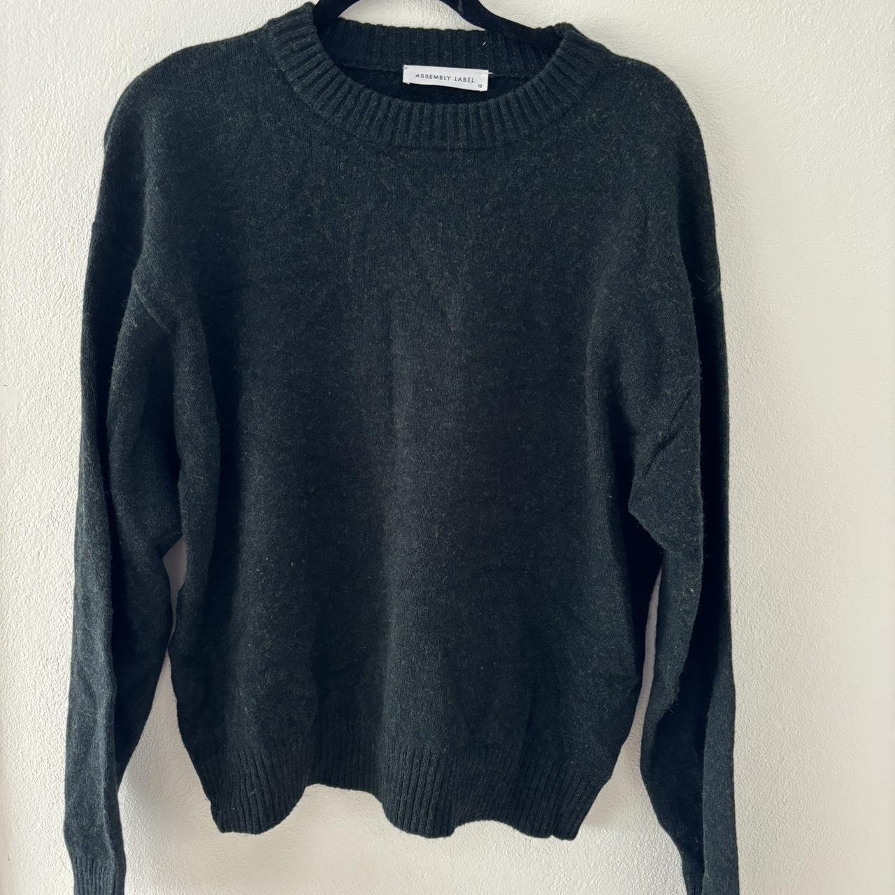Assembly Label dark green 100% wool jumper - Depop