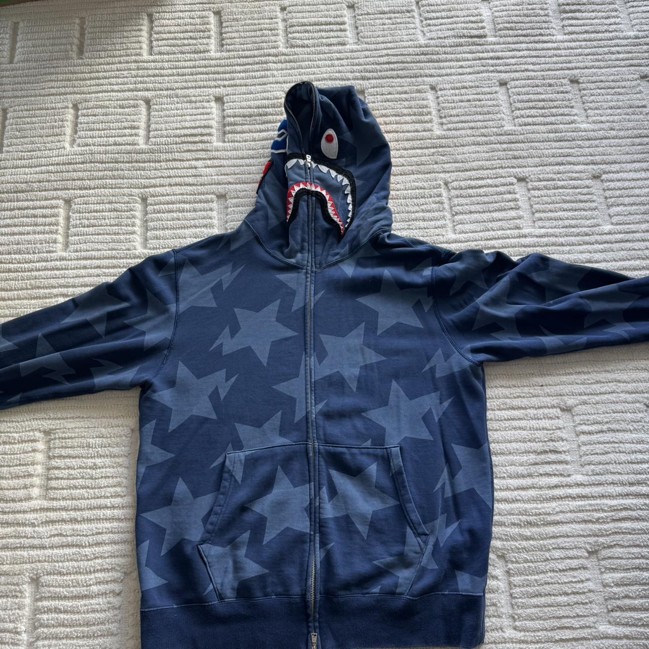 XXL Authentic Bape sta pattern Shark full zip up | Depop
