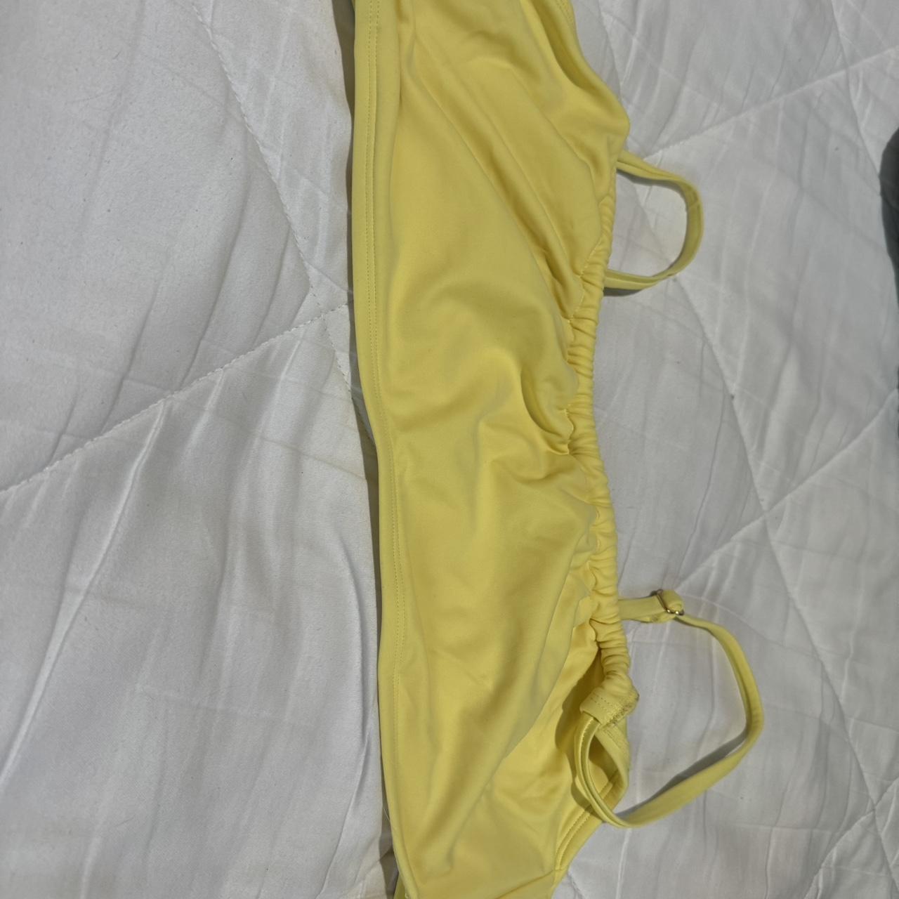 yellow bikini with yellow polka dot bottoms never... - Depop