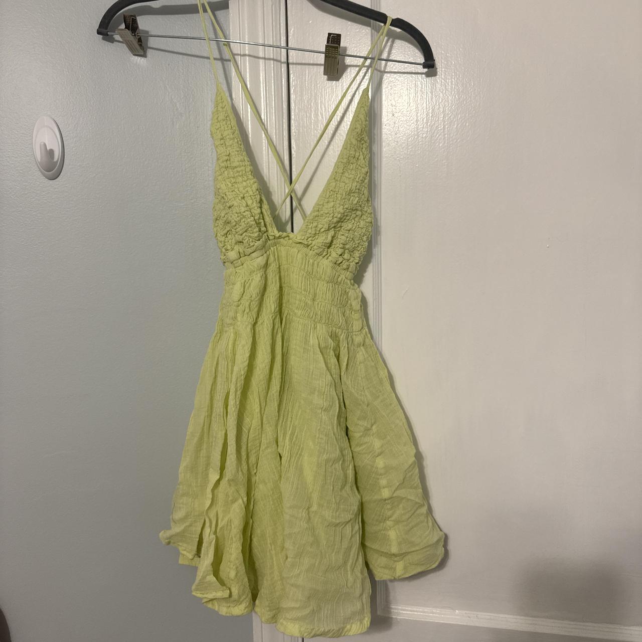 Lime green mini dress #minidress | Depop