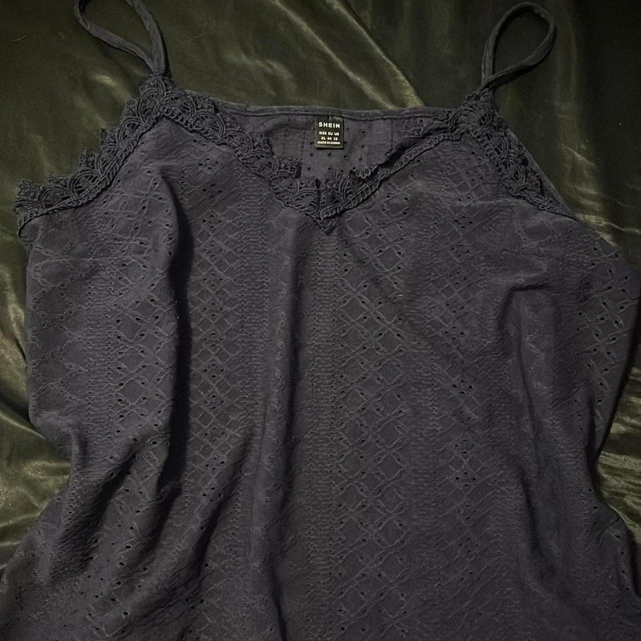 Navy blue Flowy tank top. - Depop