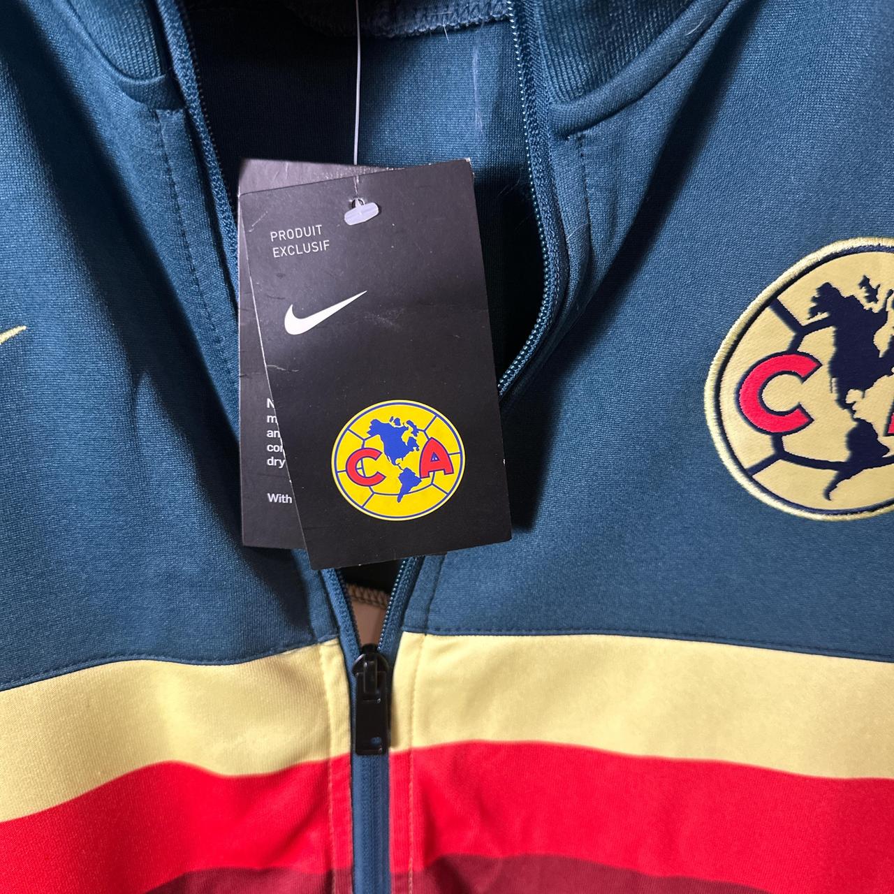 Nike Club America track jacket in green and yellow... | Depop