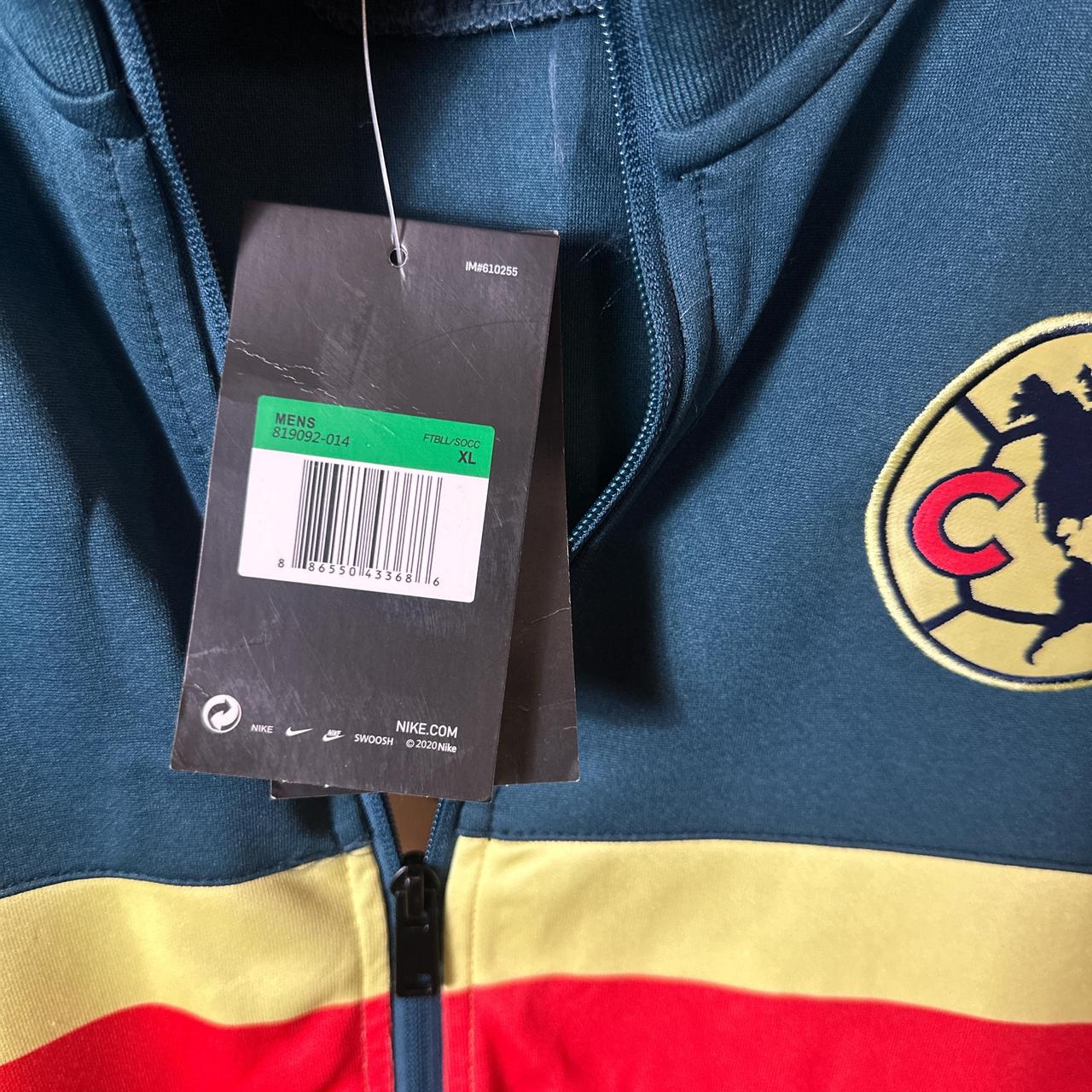Nike Club America track jacket in green and yellow... | Depop