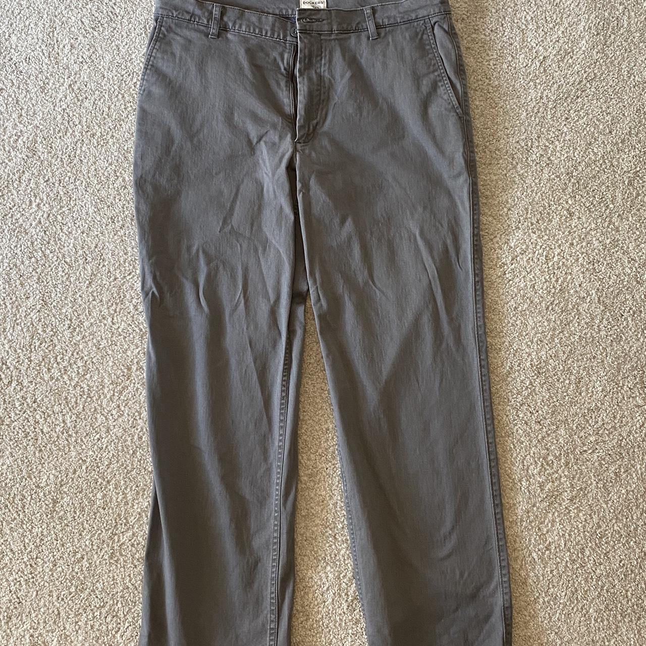 Gray Dockers Khaki pants. Size 34W 30L. Good... - Depop