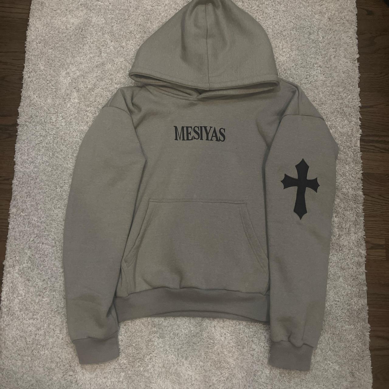 Mesiyas Saved By God hoodie, grey and black, Size L,... - Depop