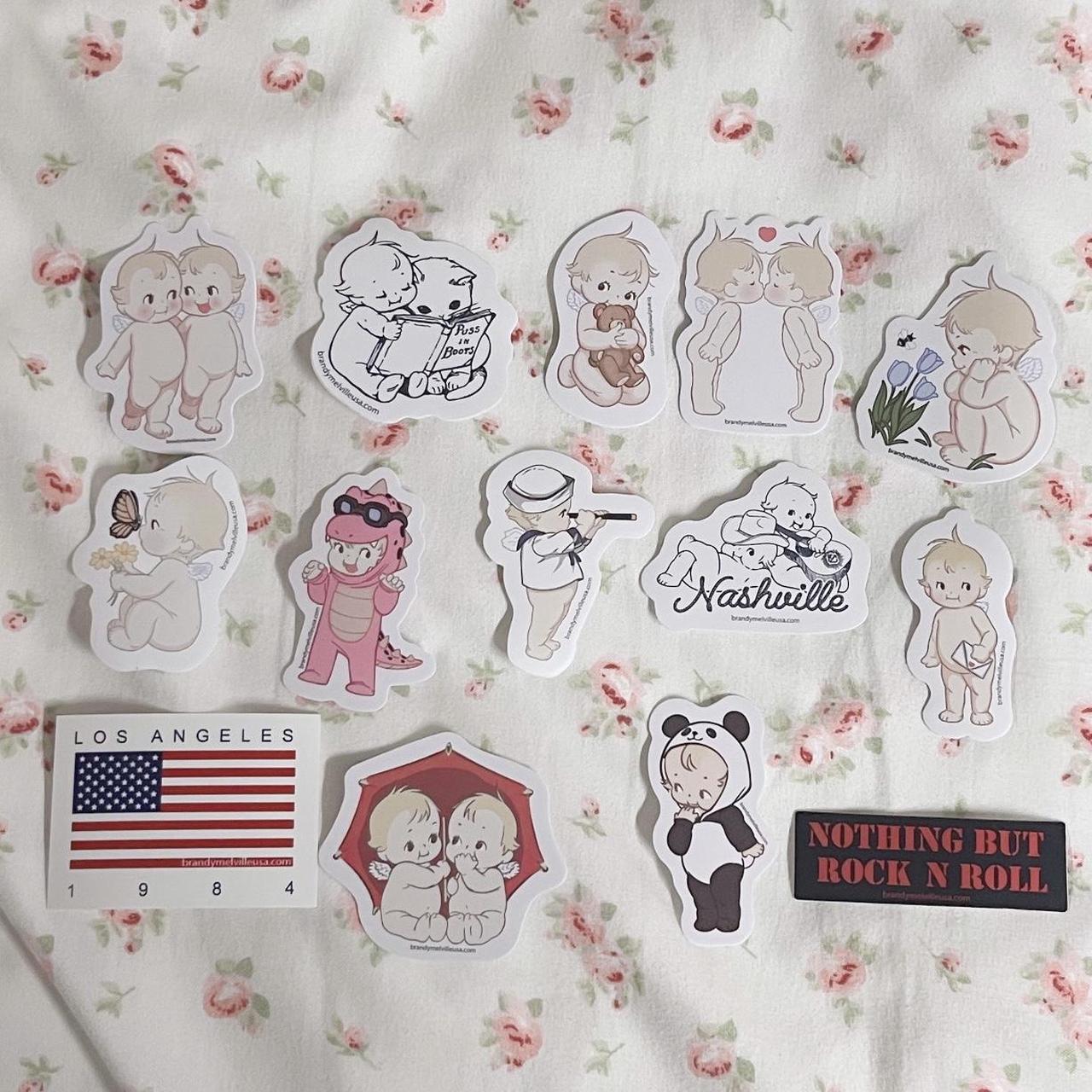 brandy melville stickers 🎀🪽 1 of each shown above 14... - Depop