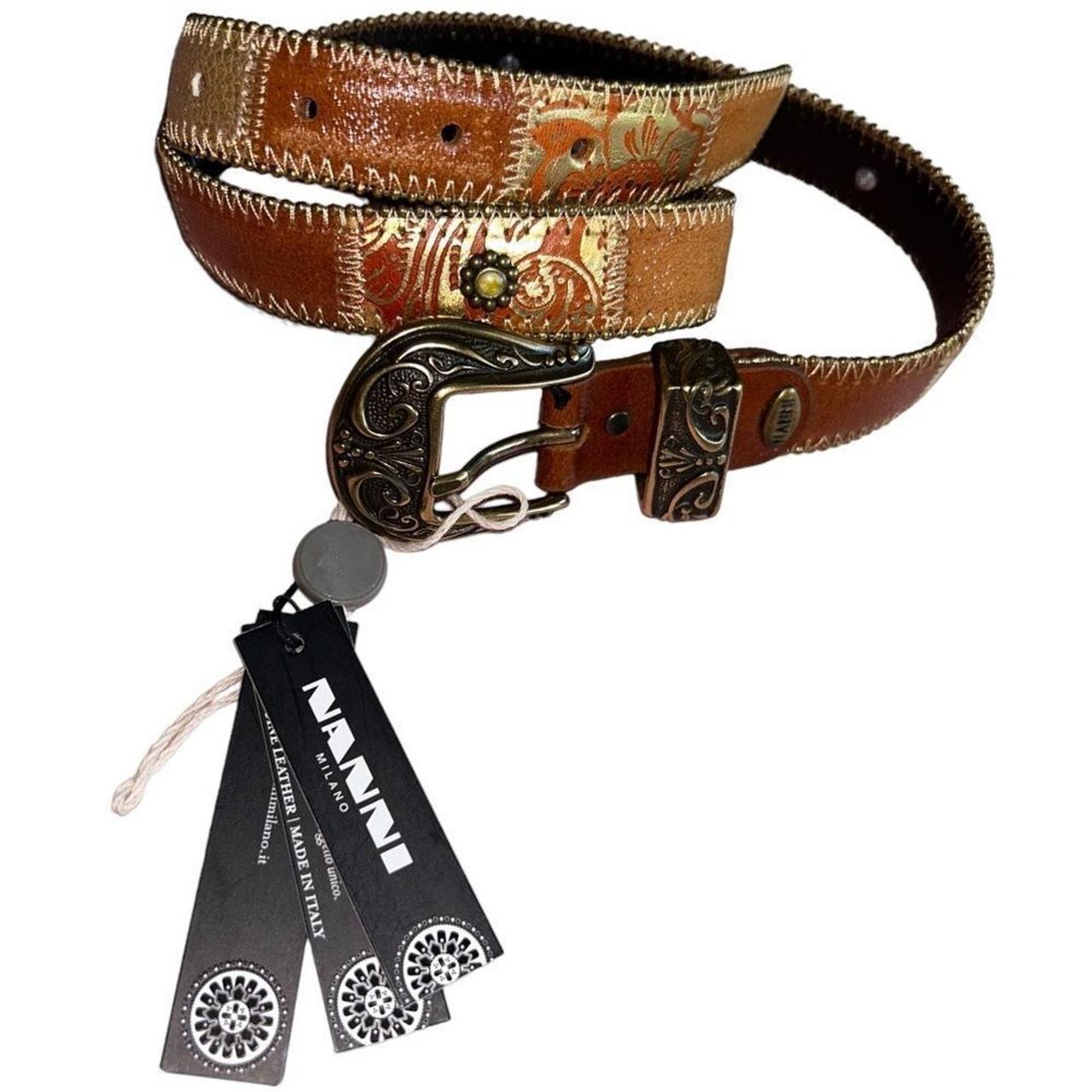 Nanni Milano Authentic NWT Shimmer Leather Crystal... - Depop