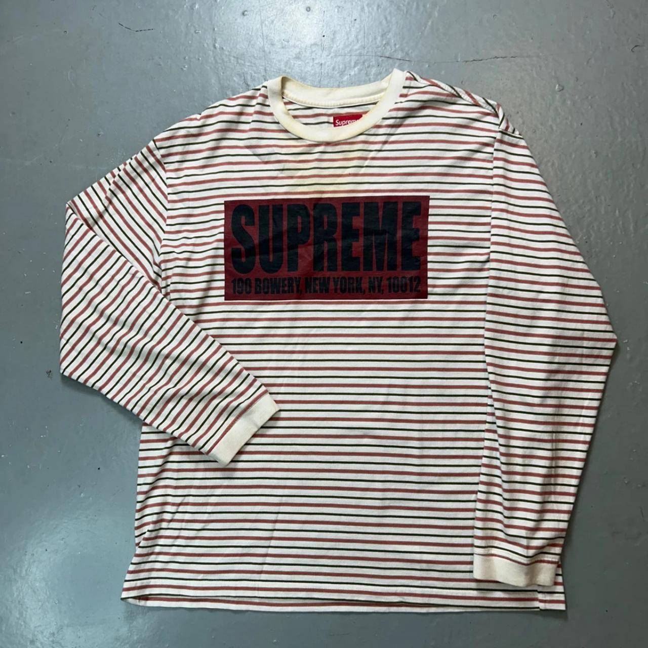 Men’s Supreme Longlseeve Tee Summer 2021 White/Red,... | Depop