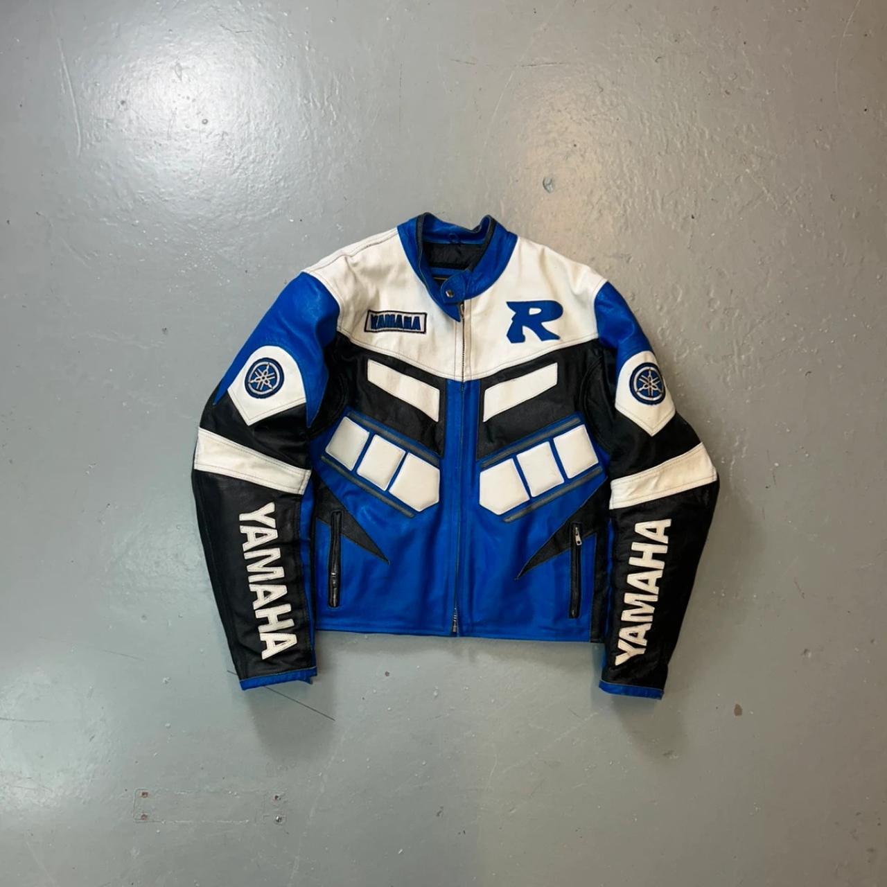 Men’s Real Leather Yamaha Motorcycle Jacket... | Depop