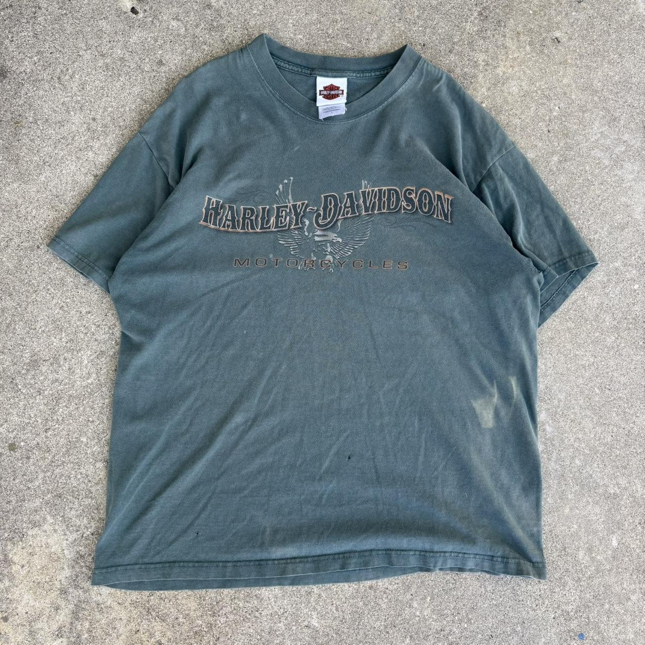 vtg 90s harley davidson sun faded shirt size... | Depop