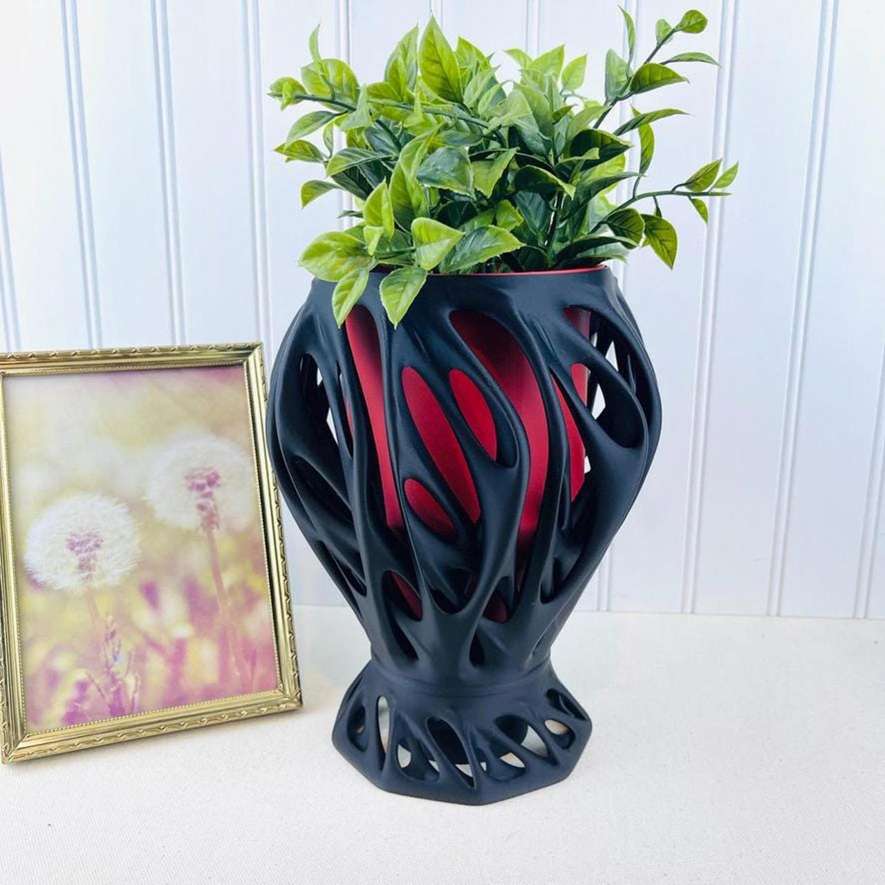 Modern Abstract Planter Pot with Drainage, Mantis... | Depop