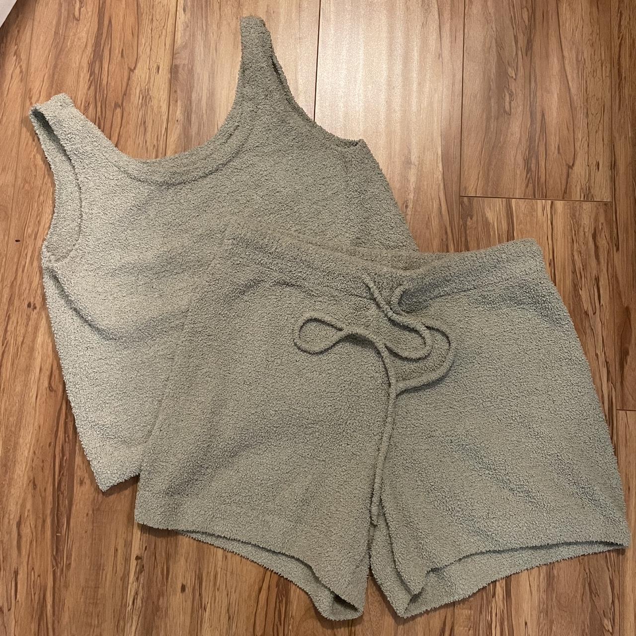 Comfy fuzzy green Uniqlo set Can be worn as PJ’s or... | Depop