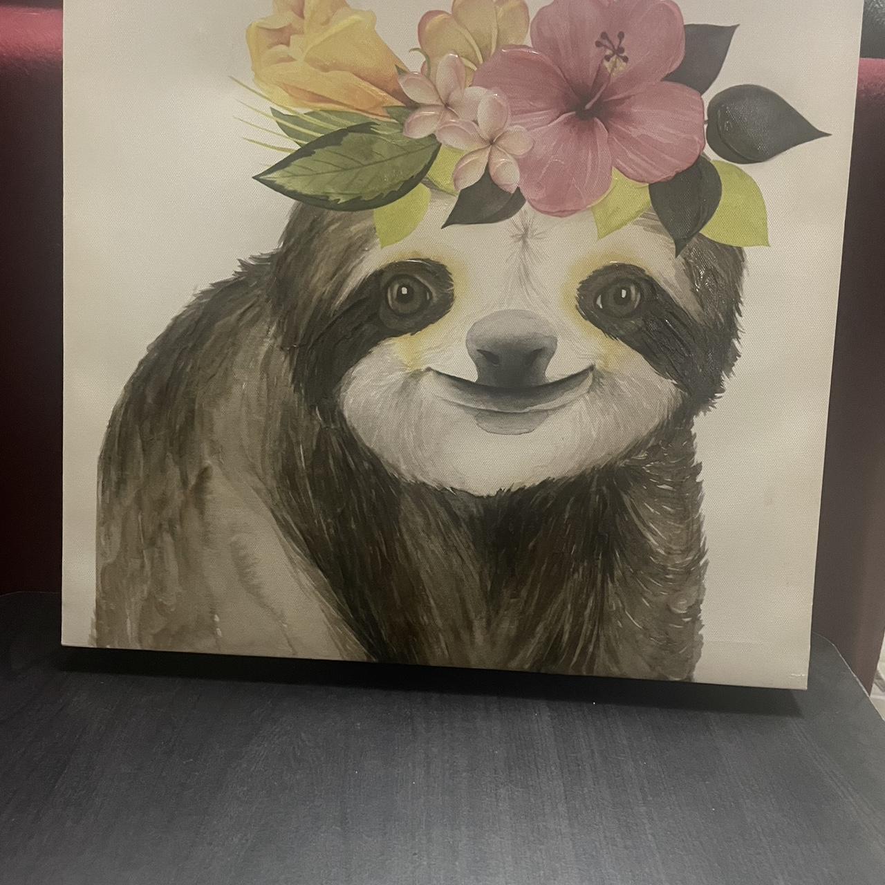 One sloth canvas, let’s hang out and one sloth with... - Depop