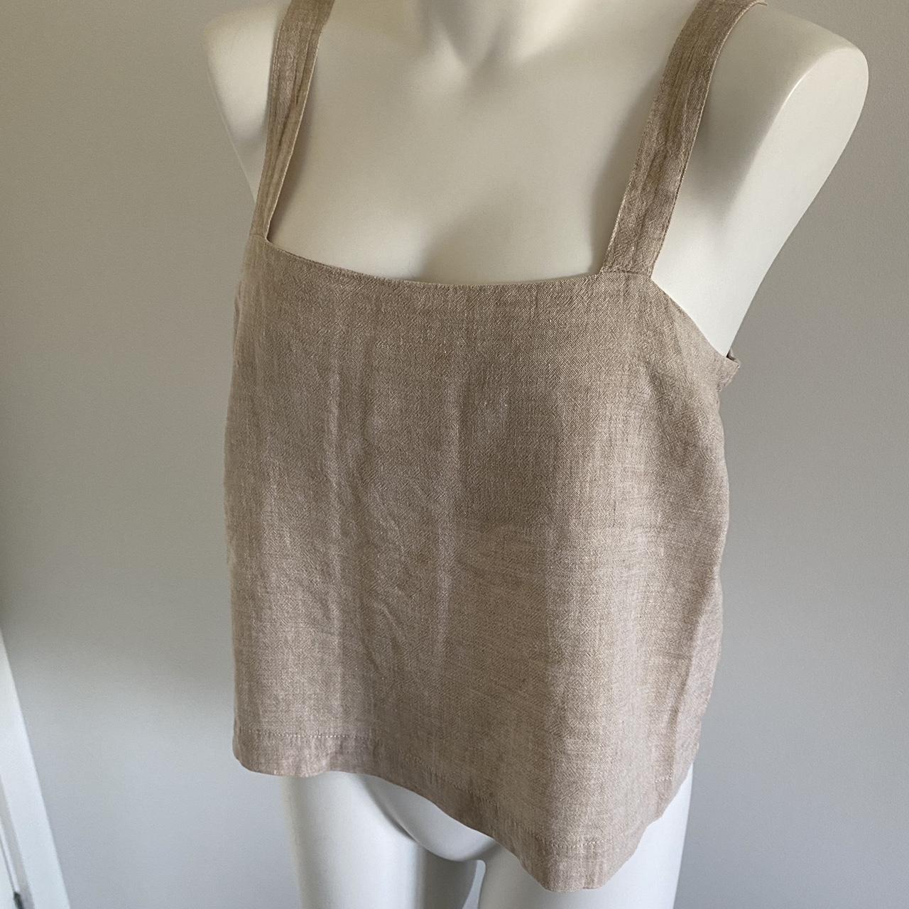 Glassons - Tan linen tank top #linenlove Size 10... - Depop
