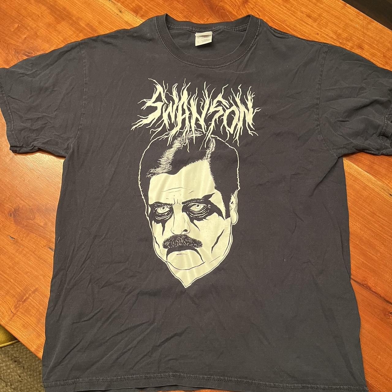 Ron Swanson Black Metal t-shirt Size... - Depop