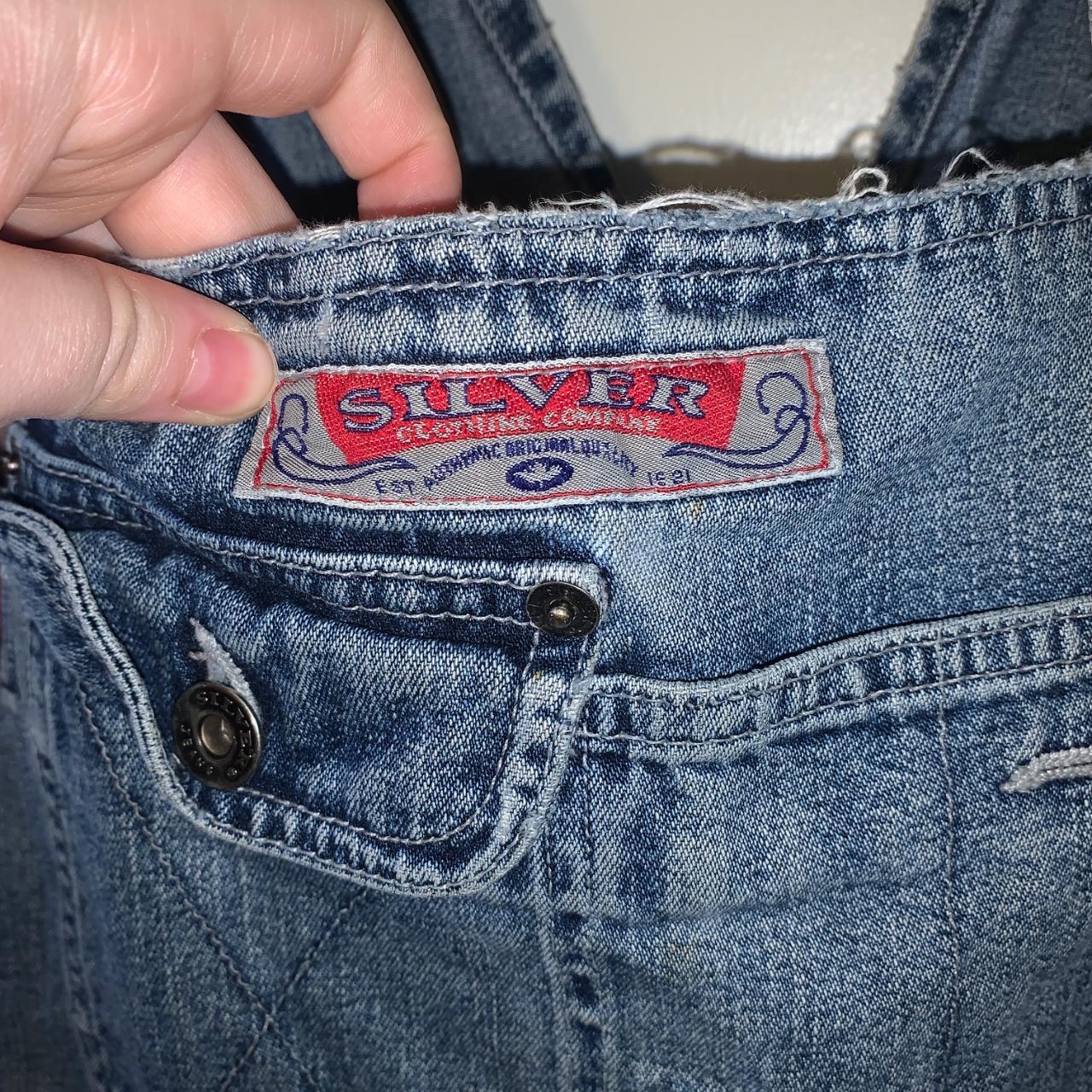Vintage Silver Jeans Overalls size... - Depop
