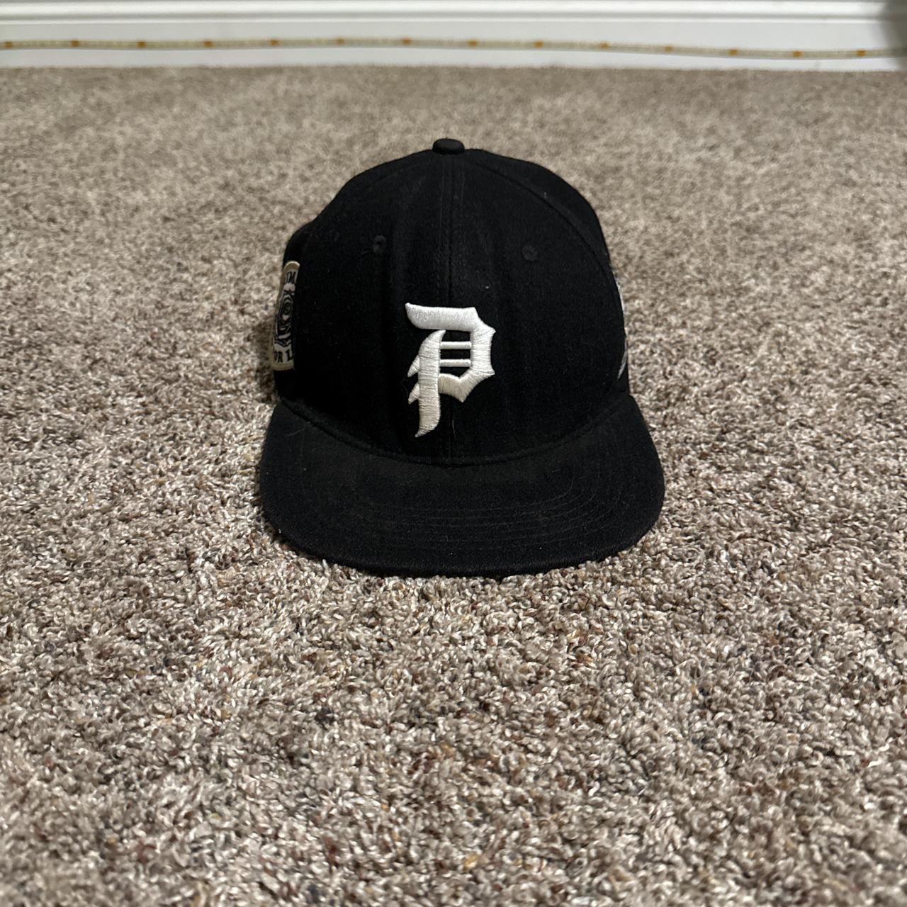 Black Primitive Snapback Hat - Depop