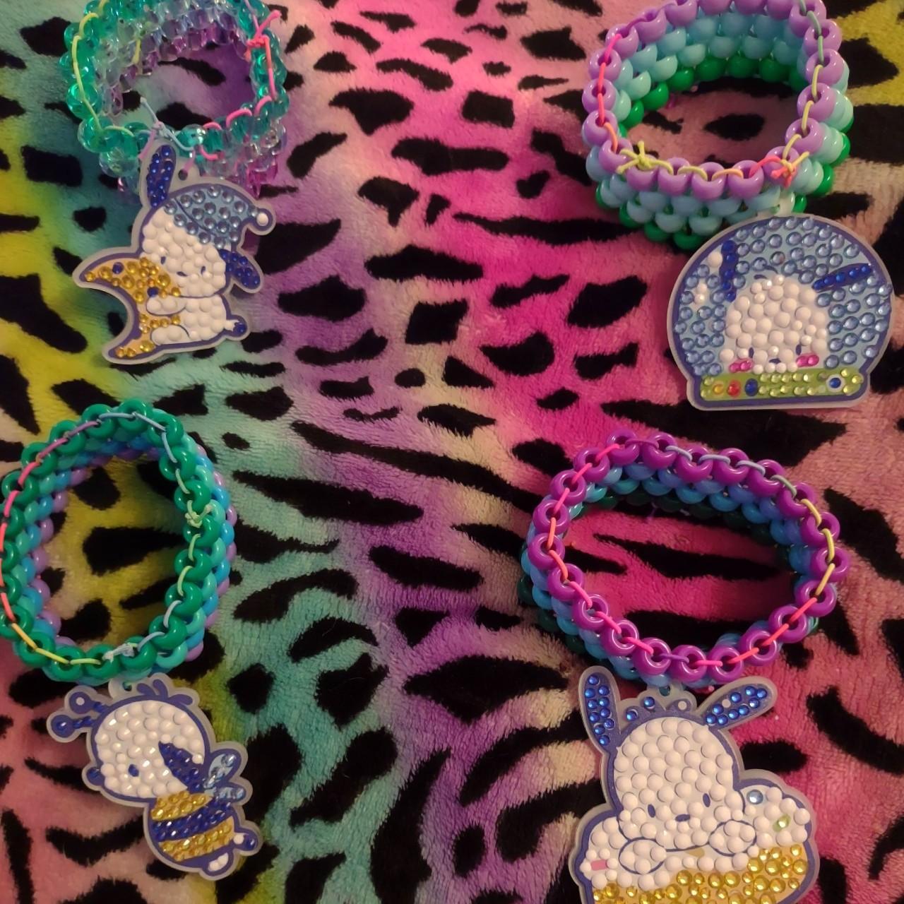 Sanrio pochacco kandi cuff set with diamond painting... | Depop