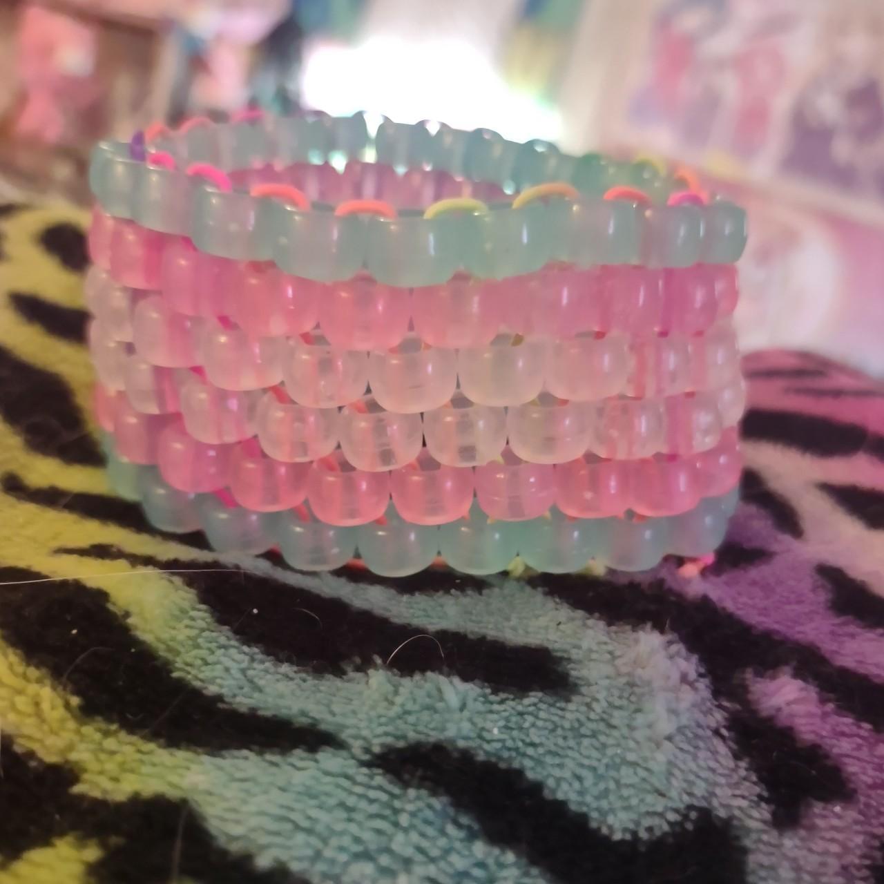 Glow in the dark transgender flag trans flag kandi... - Depop