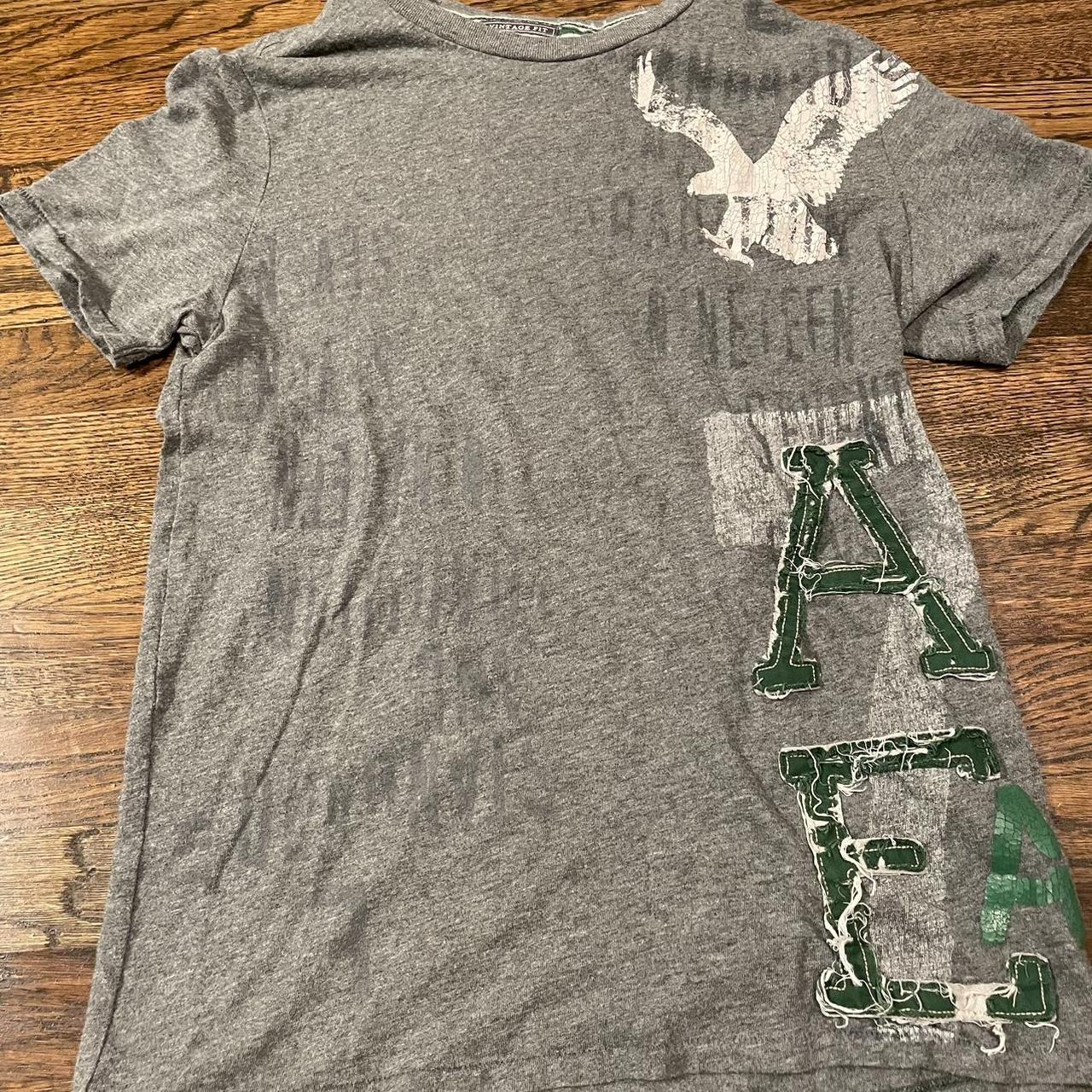 Grey American Eagle Outfitters short sleeve shirt... - Depop