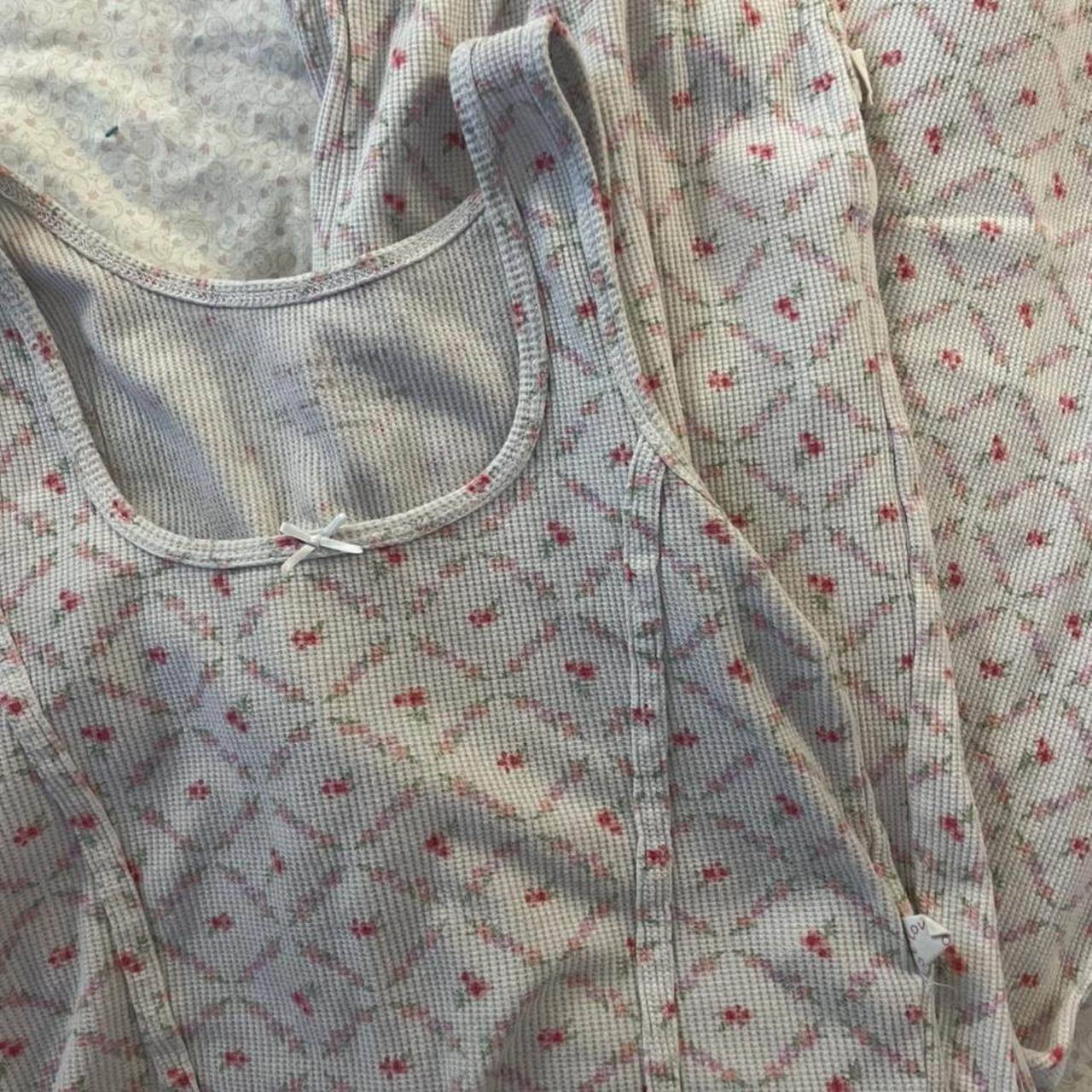 Floral cotton pajama set Light pink and soft cotton... - Depop