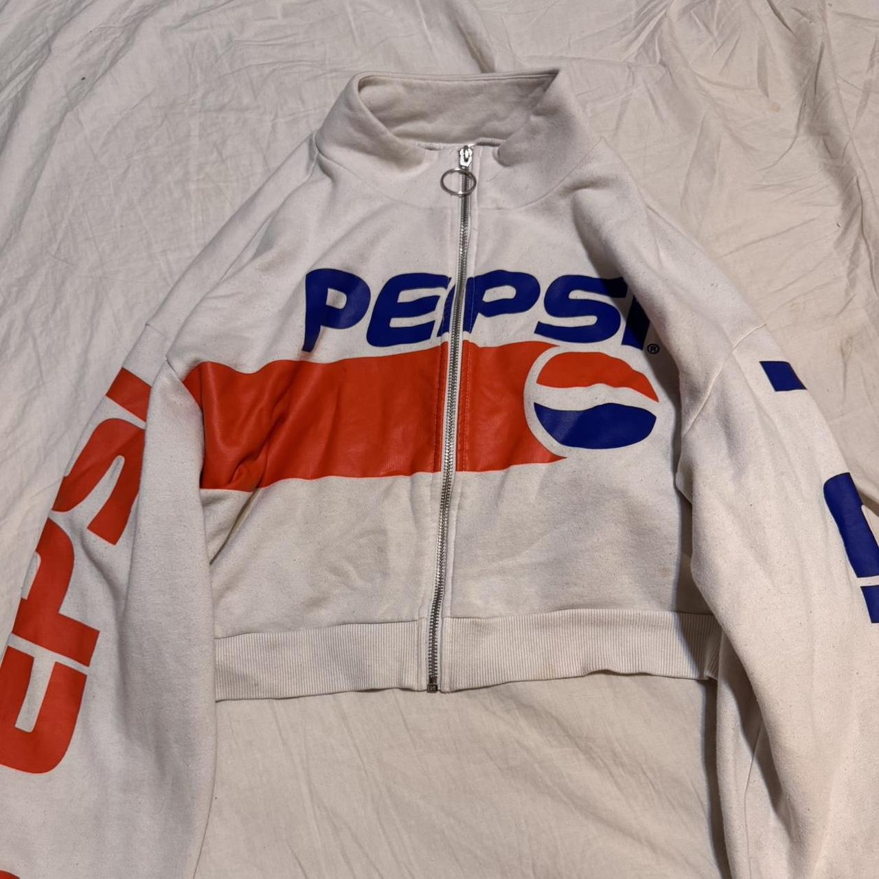 Pepsi zip up cropped hoodie #hoodie - Depop