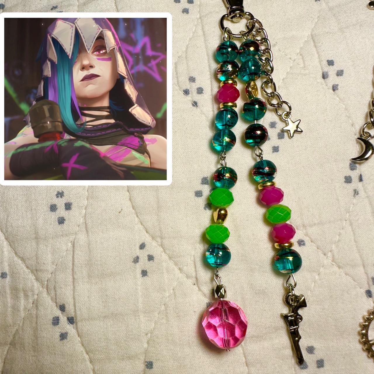 Arcane Inspired Ekko & Jinx Matching Keychains Purse... | Depop