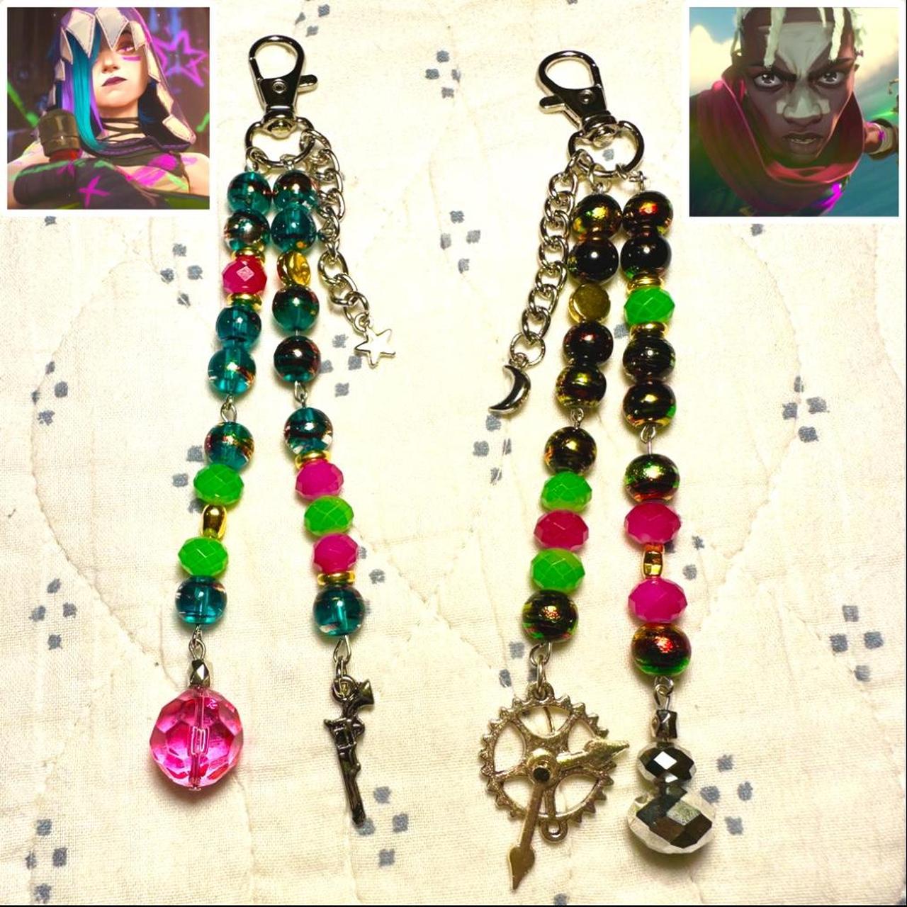 Arcane Inspired Ekko & Jinx Matching Keychains Purse... | Depop