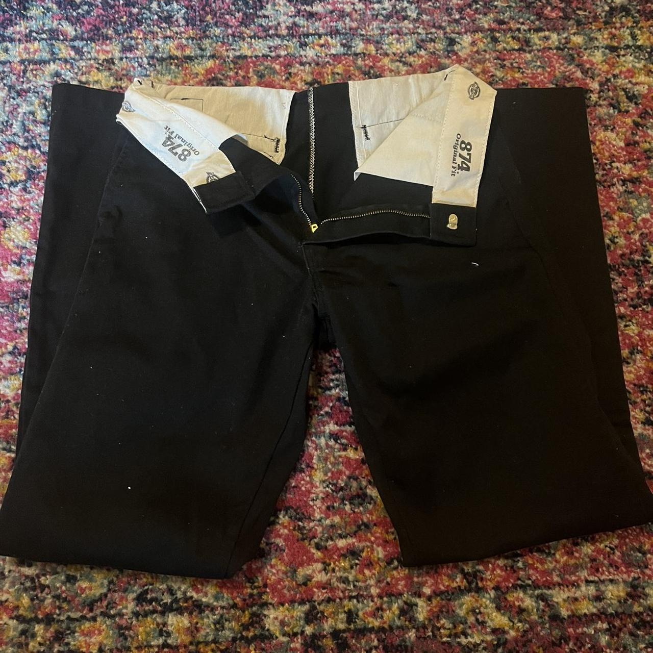 dickies black pants 30 waist 32 length just has... - Depop