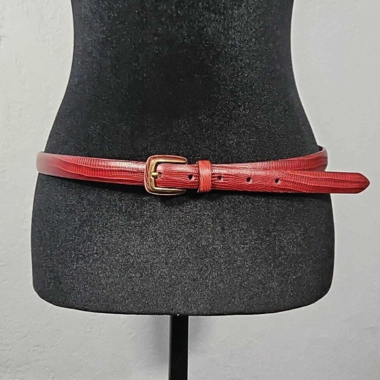 Talbots Red Brown Genuine Leather Belt Womens M... - Depop