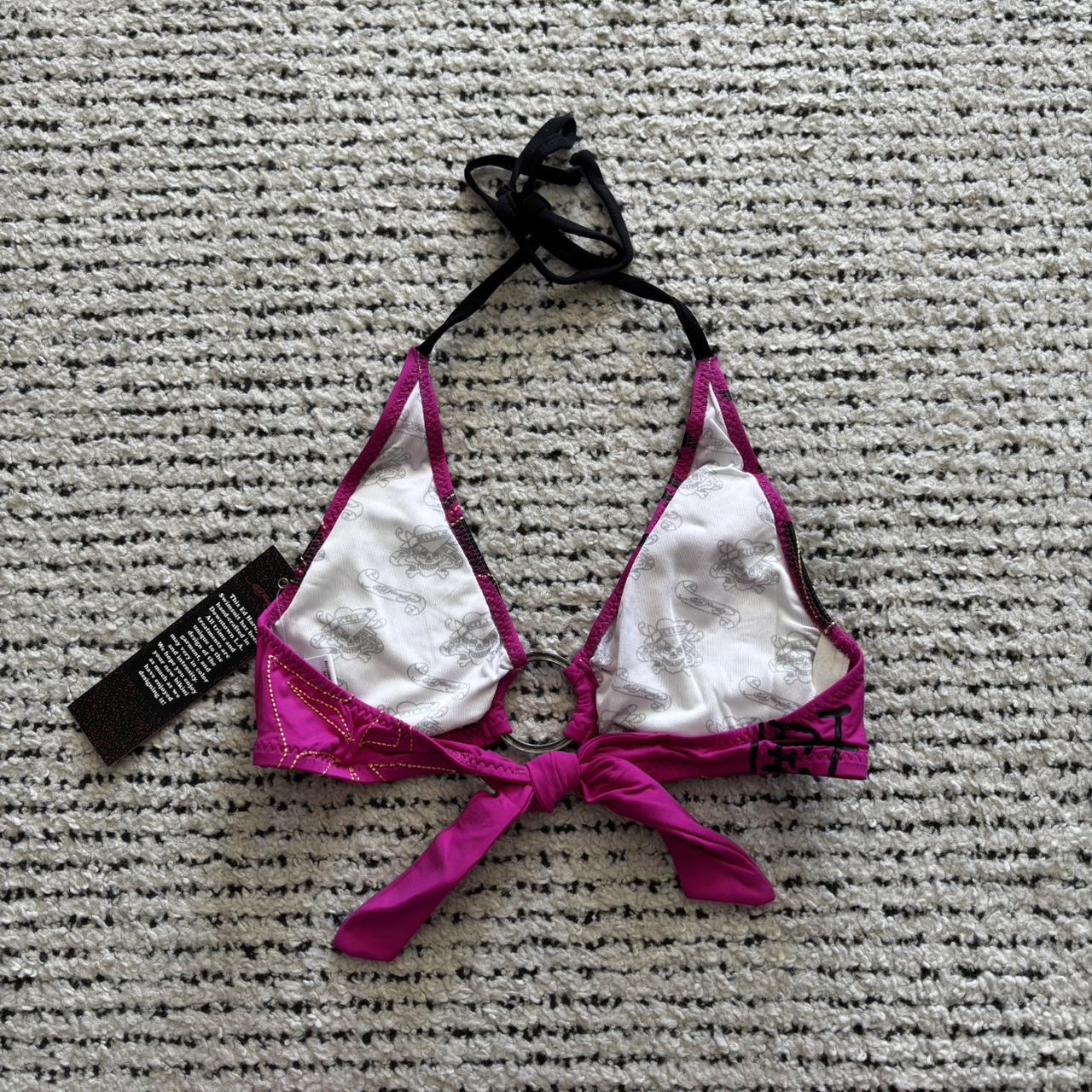 Original Pink Ed Hardy bikini set with matching... | Depop