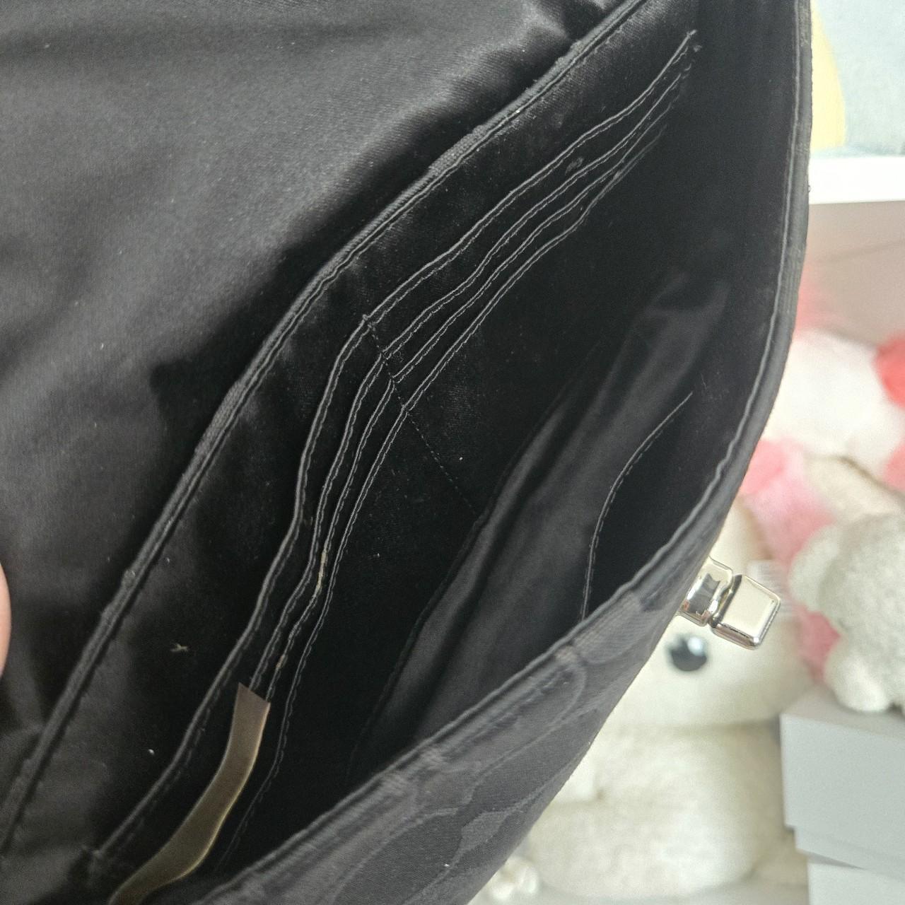 Black Coach shoulder bag with silver hardware,... | Depop